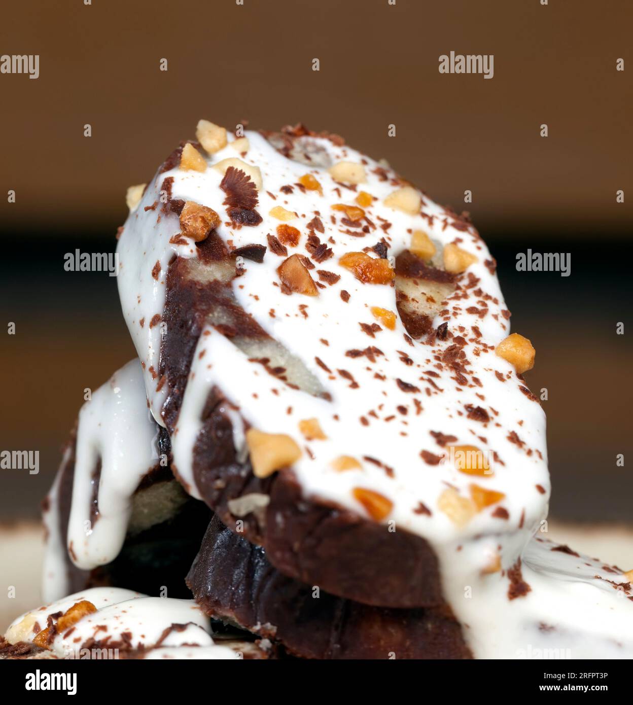 chocolate cake with white and dark chocolate, sprinkled with crushed ...