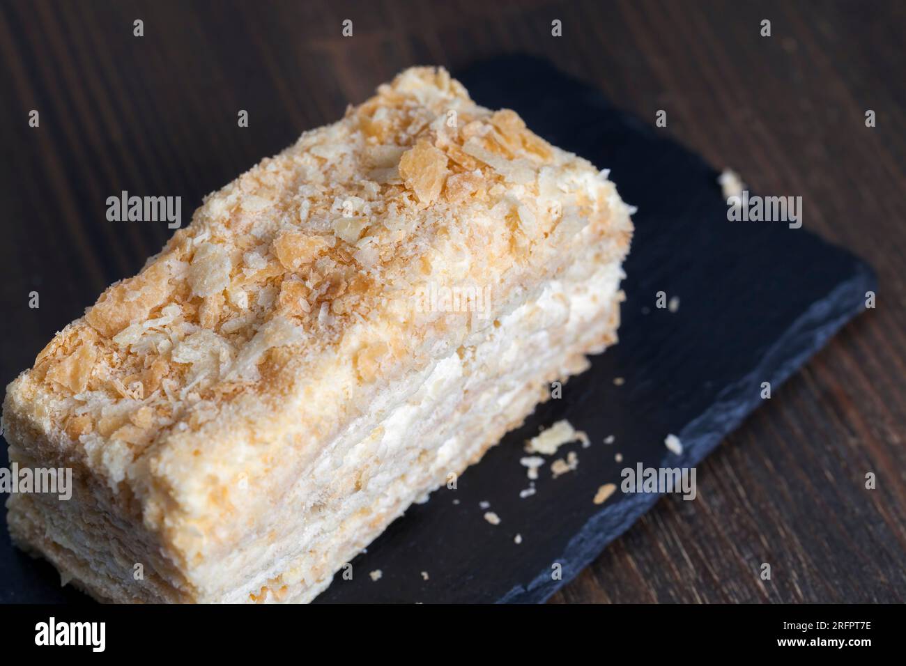 multi layered buttercream cake, puff pastry sweet cake ready to eat ...