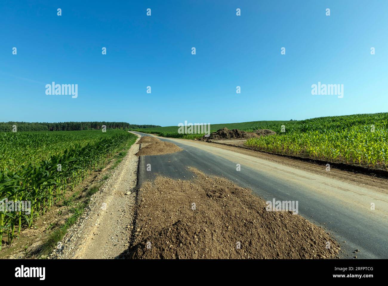 Construction and repair of a new highway in rural areas, a narrow paved ...