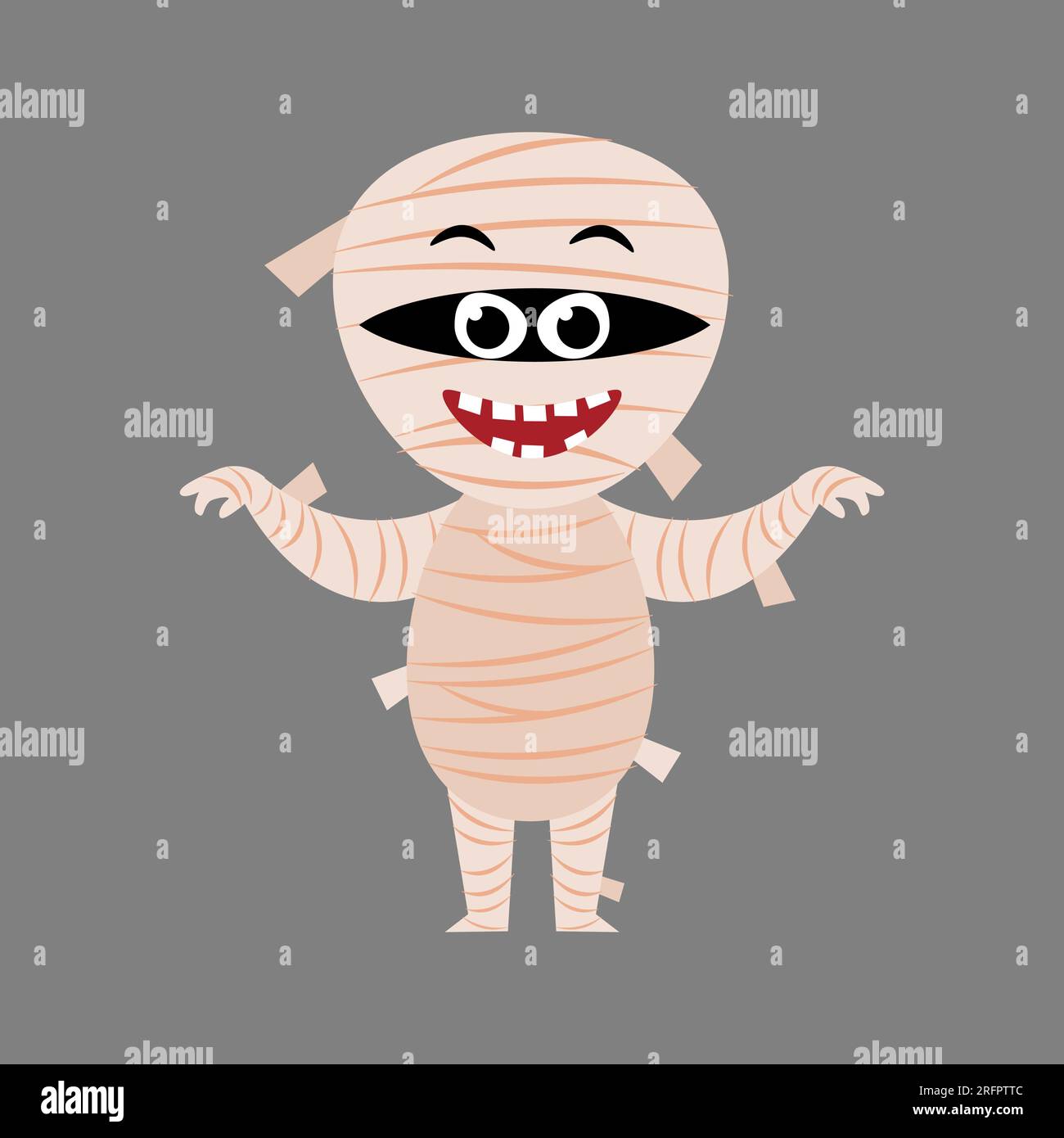 Mummy . Cute halloween cartoon characters . Vector Stock Vector Image ...