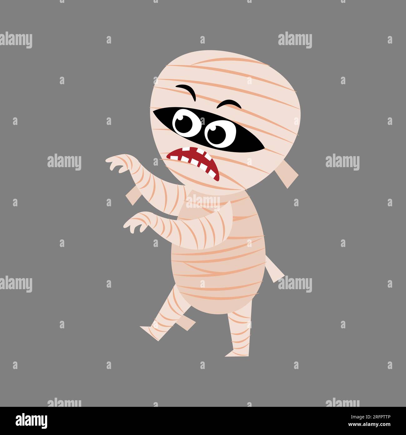 Mummy . Cute halloween cartoon characters . Vector Stock Vector Image ...