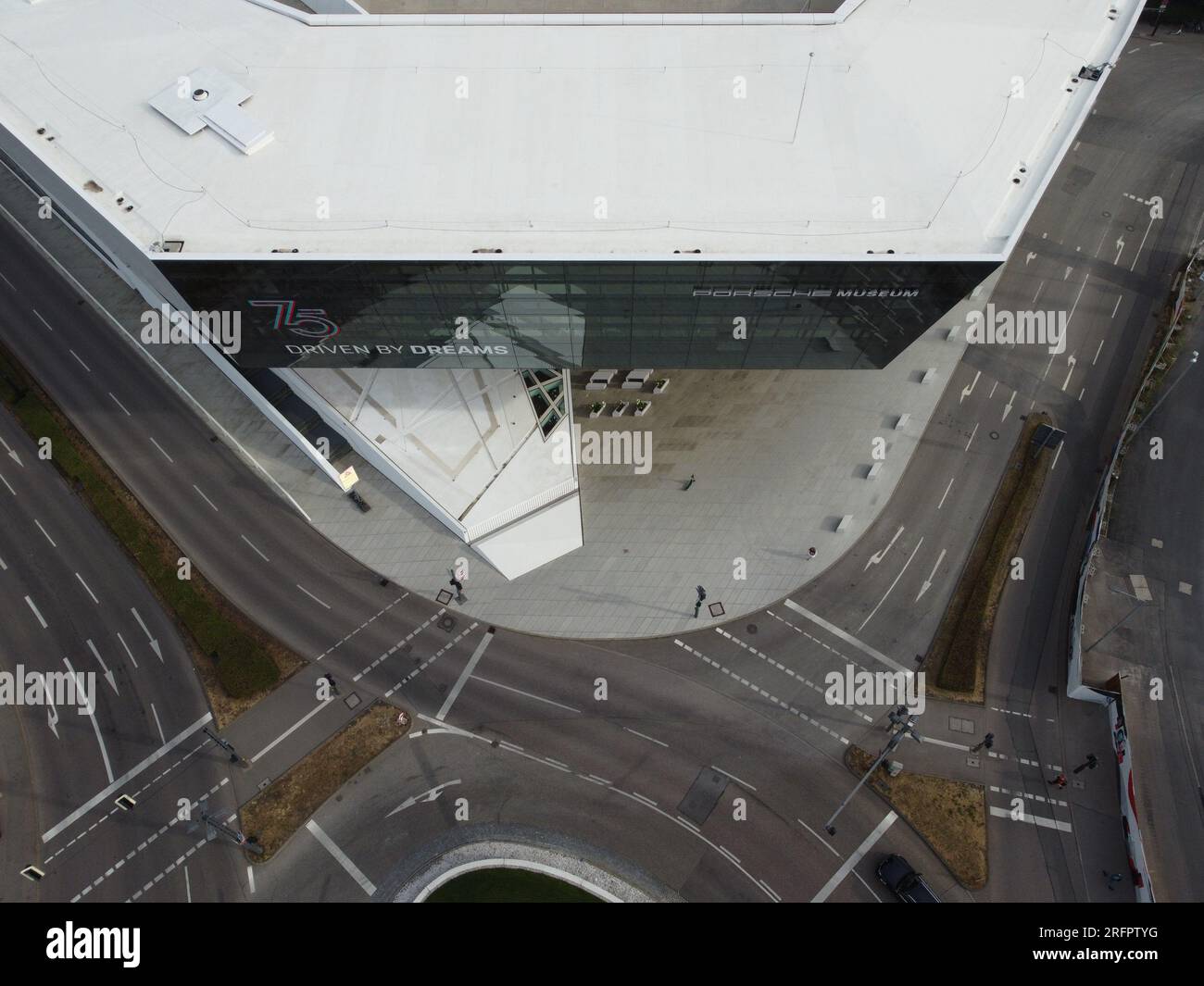 Stuttgart, Baden-Württemberg, Germany - July 12 2023: Aerial top down ...