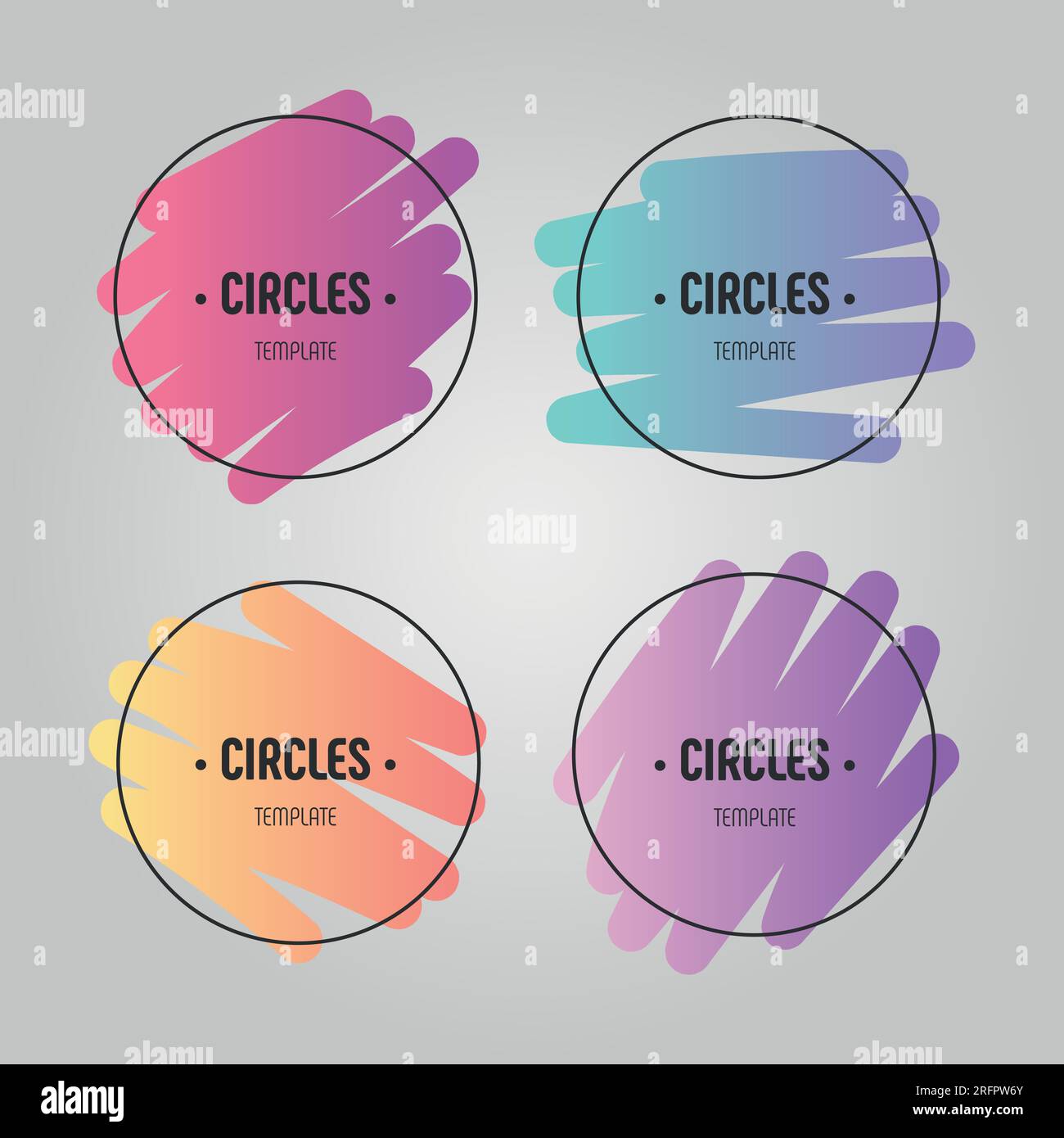 Abstract round banner set. Colorful creative vector icons. Circle frame ...