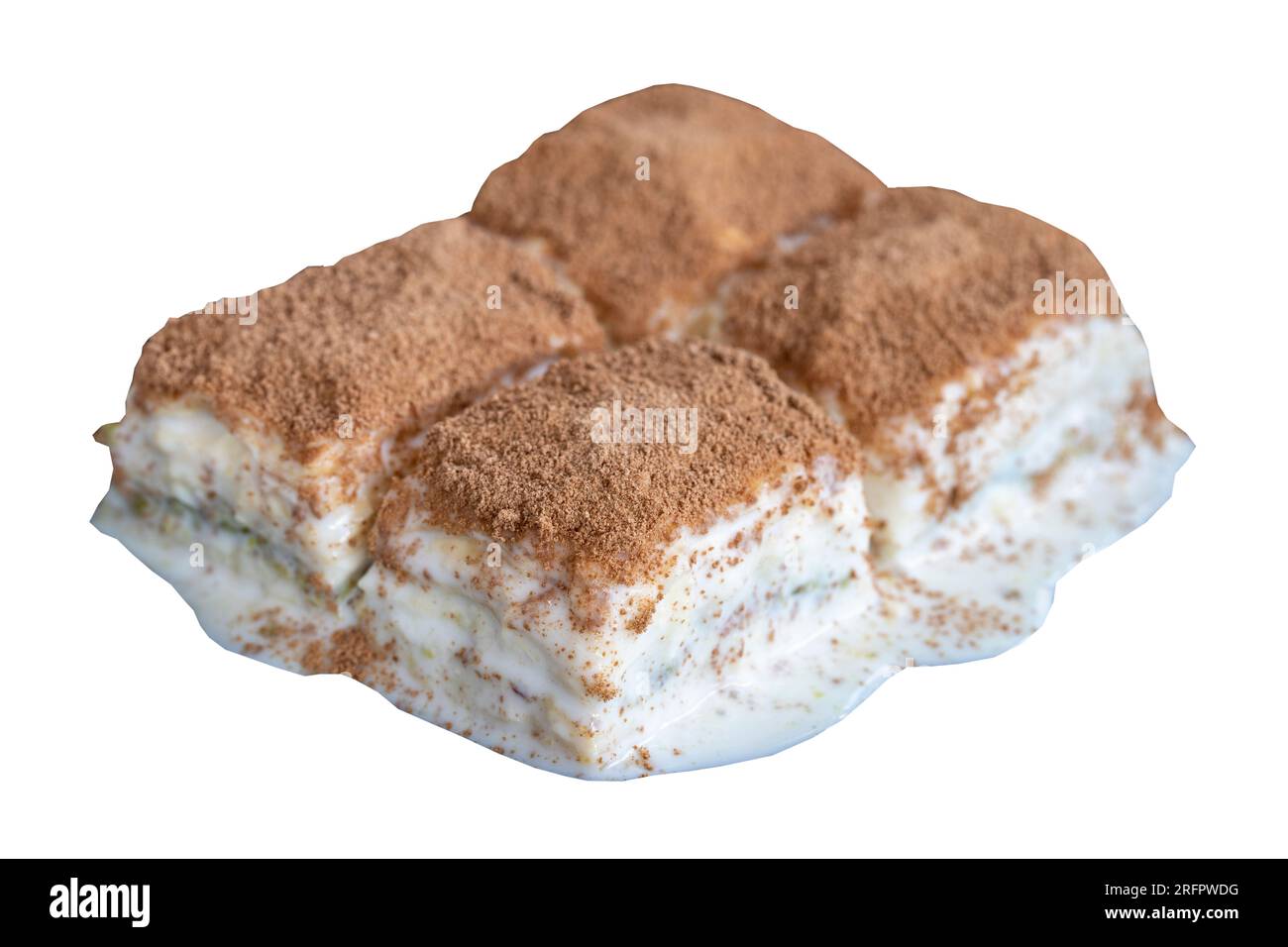 Cold baklava. Baklava with milk isolated on white background. Turkish ...
