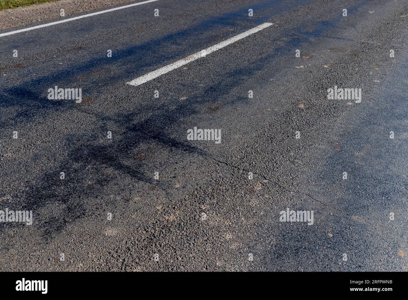 Details of the paved highway , the structure of the road with some ...
