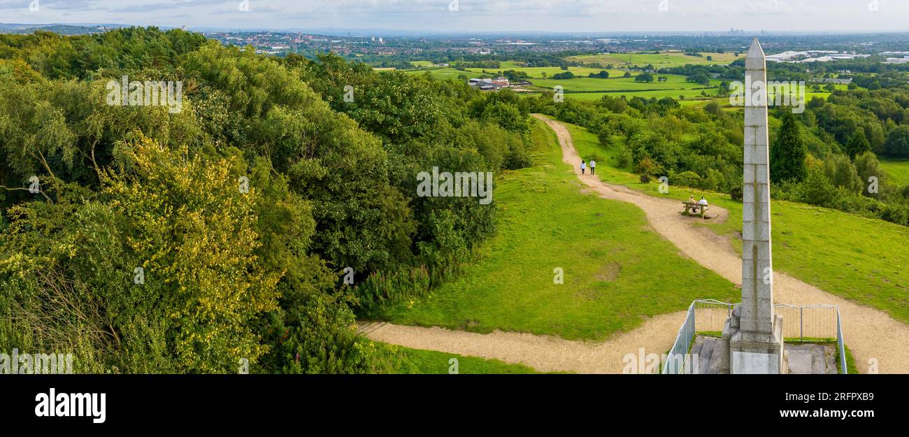 Aerial photo of Tandle Hill country park in Royton, Oldham. Manchester ...
