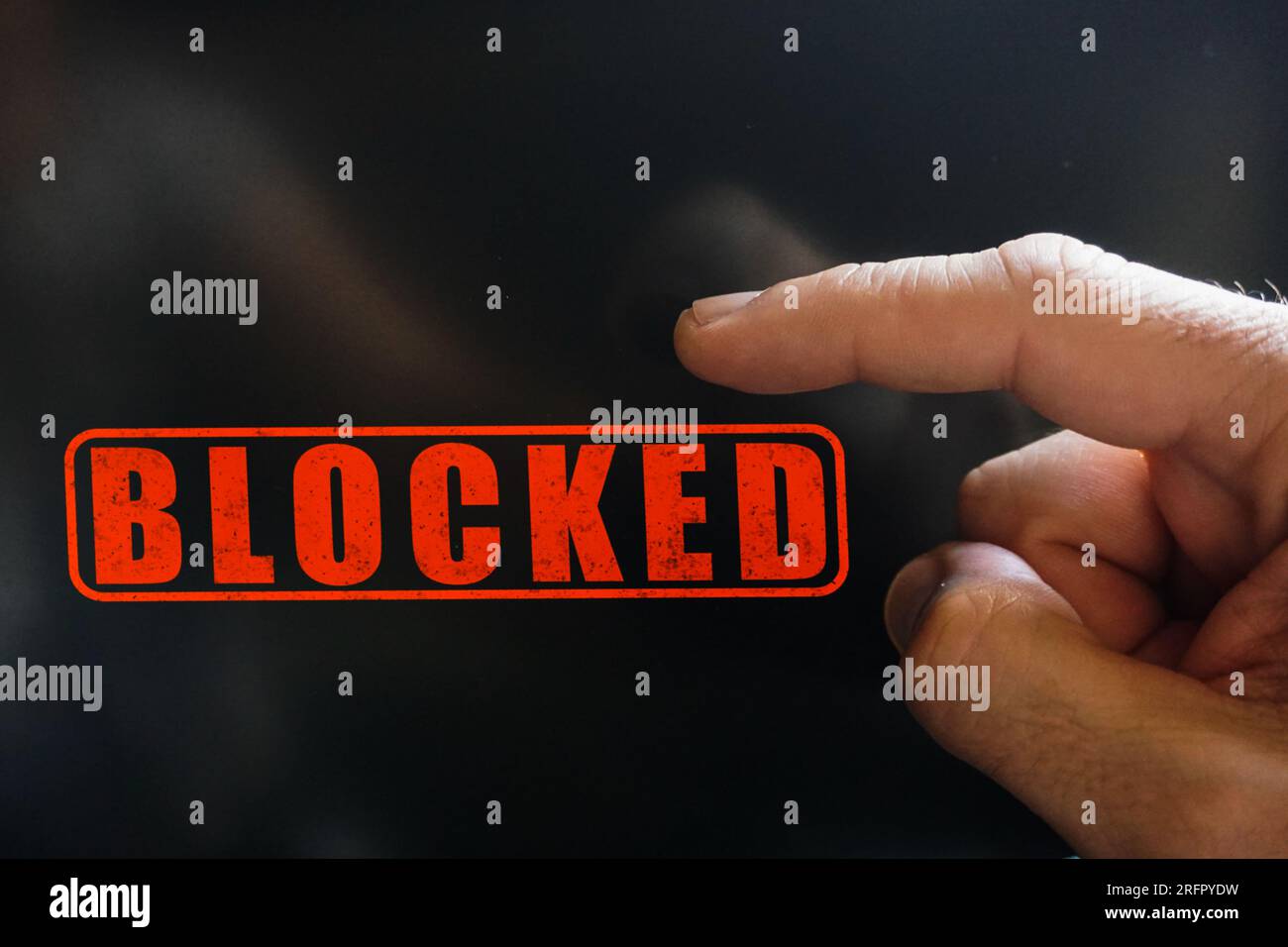 index finger pointing at a locked digital screen Stock Photo - Alamy
