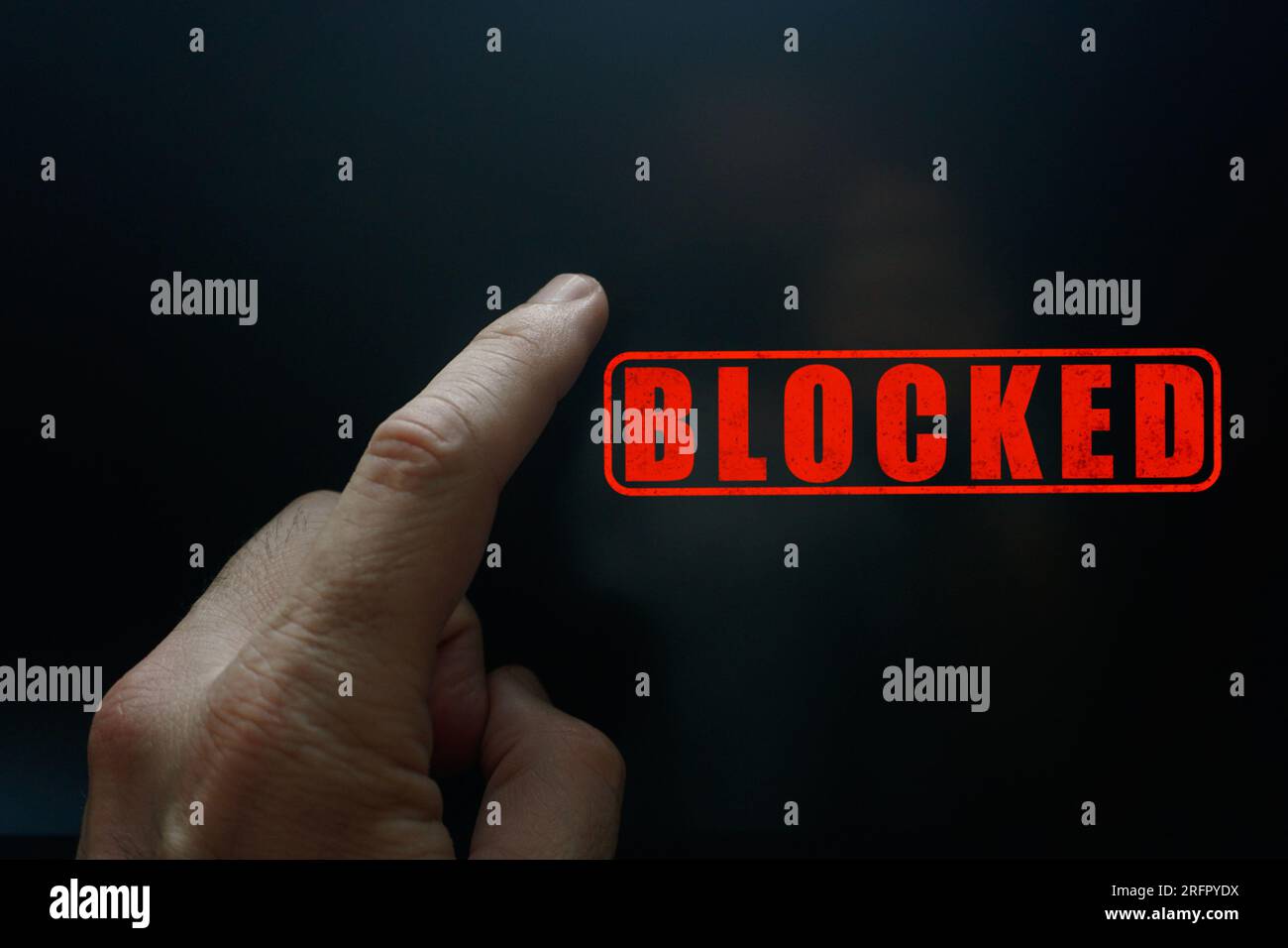 index finger pointing at a locked digital screen Stock Photo - Alamy
