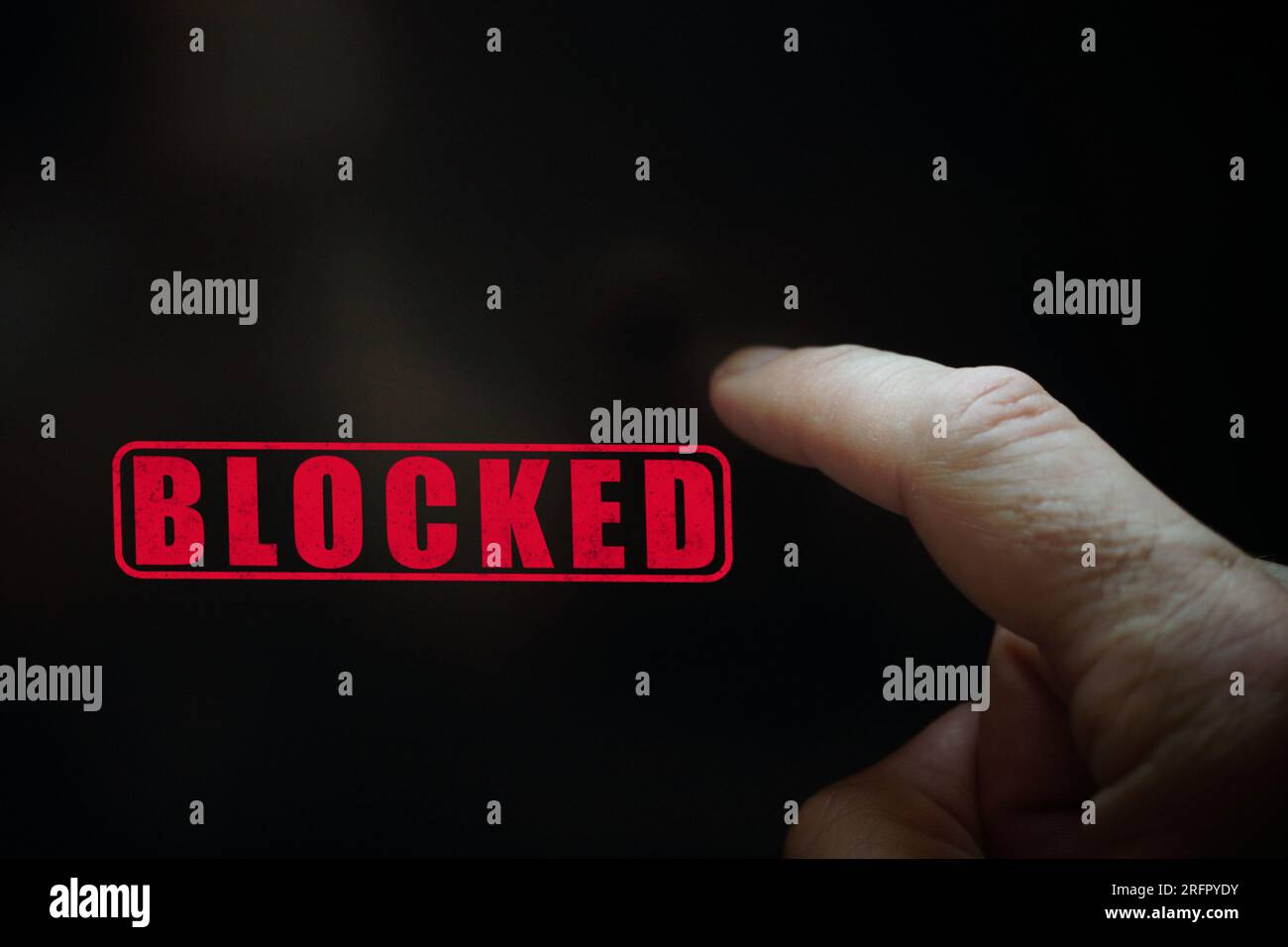 index finger pointing at a locked digital screen Stock Photo - Alamy