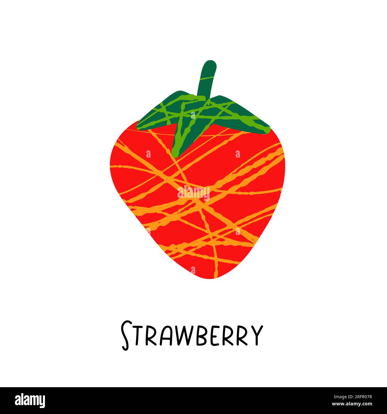 Strawberry illustration with texture isolated on white background Stock ...