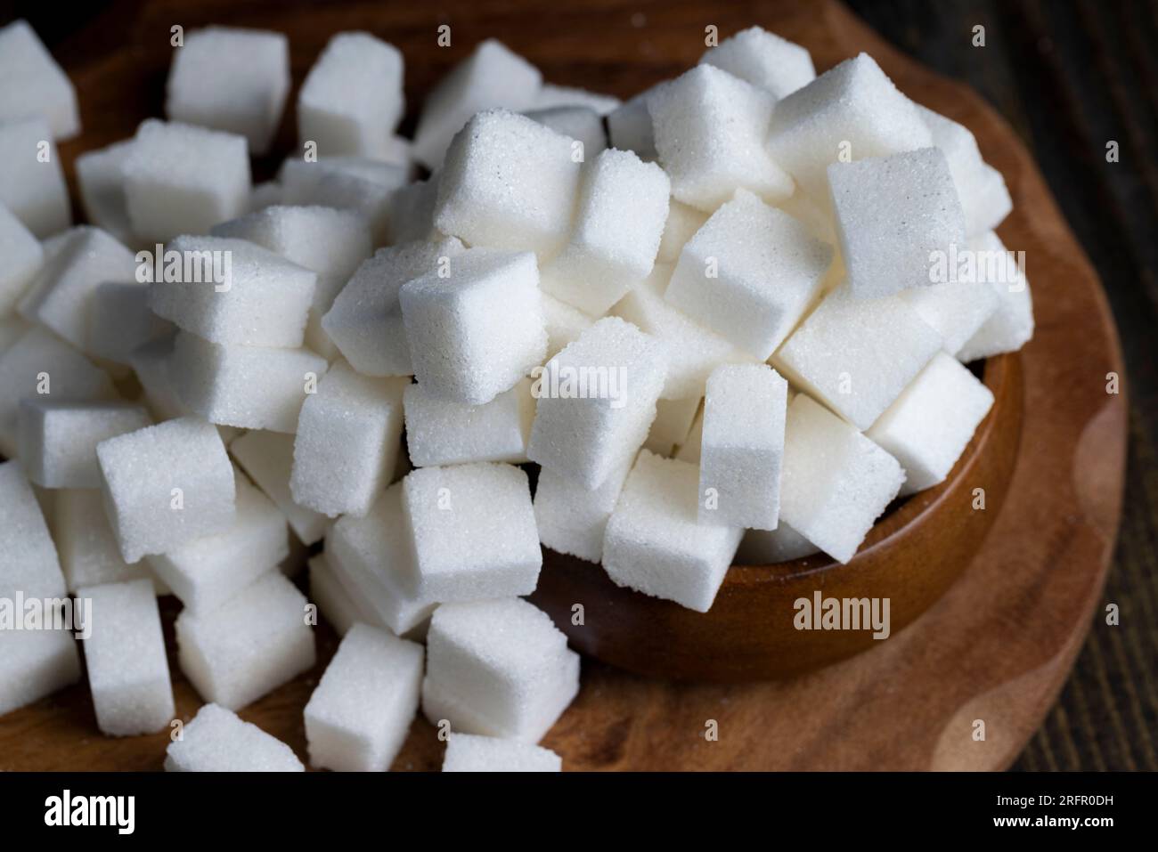 Refined white beet sugar, cubes of white sweet sugar from sugar beet ...