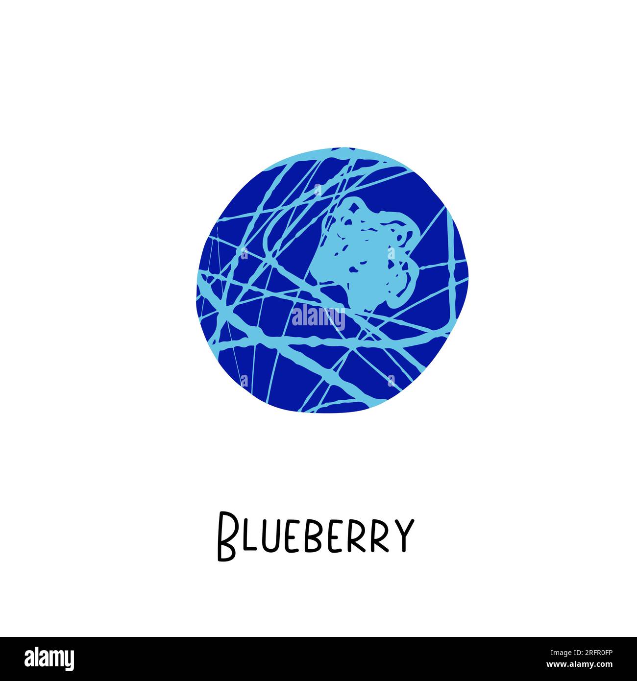 Blue Blueberry illustration with texture isolated on white background ...