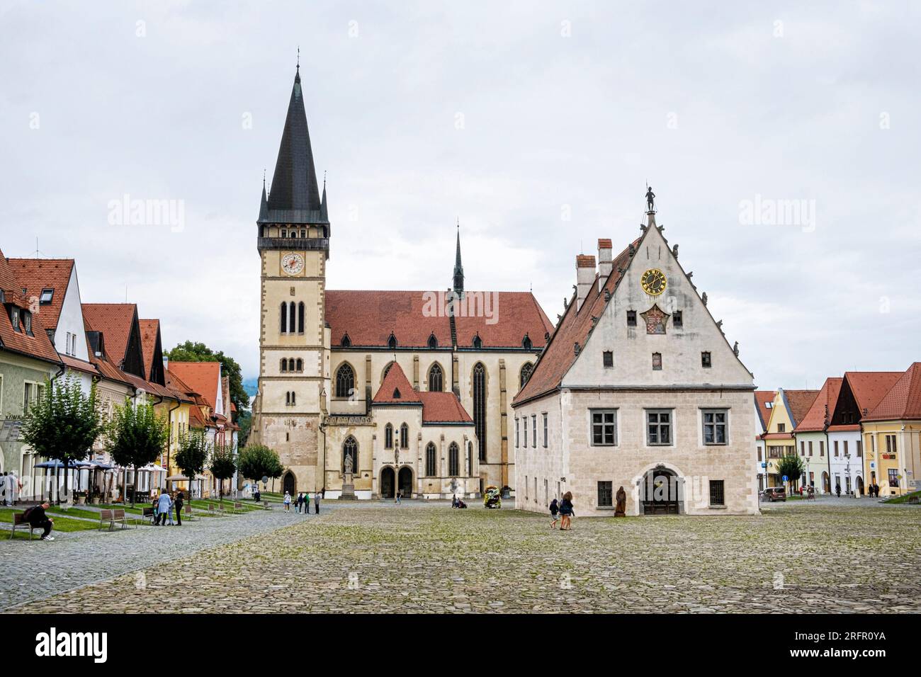 Basilica of Saint Giles and Old City Hall, Bardejov, Slovak republic ...