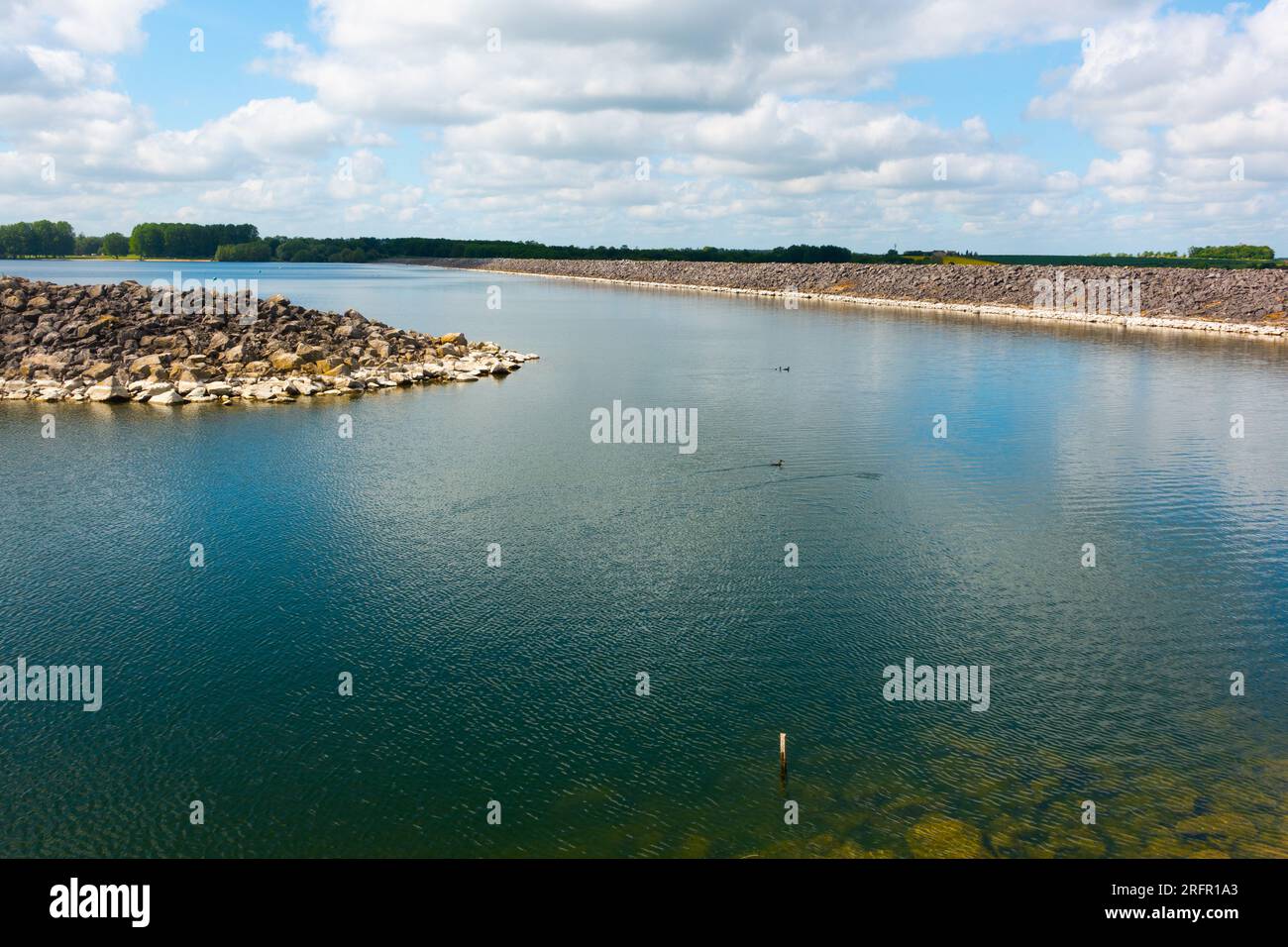 The Dam at Rutland Water constructed with clay in the 1970s Stock Photo ...
