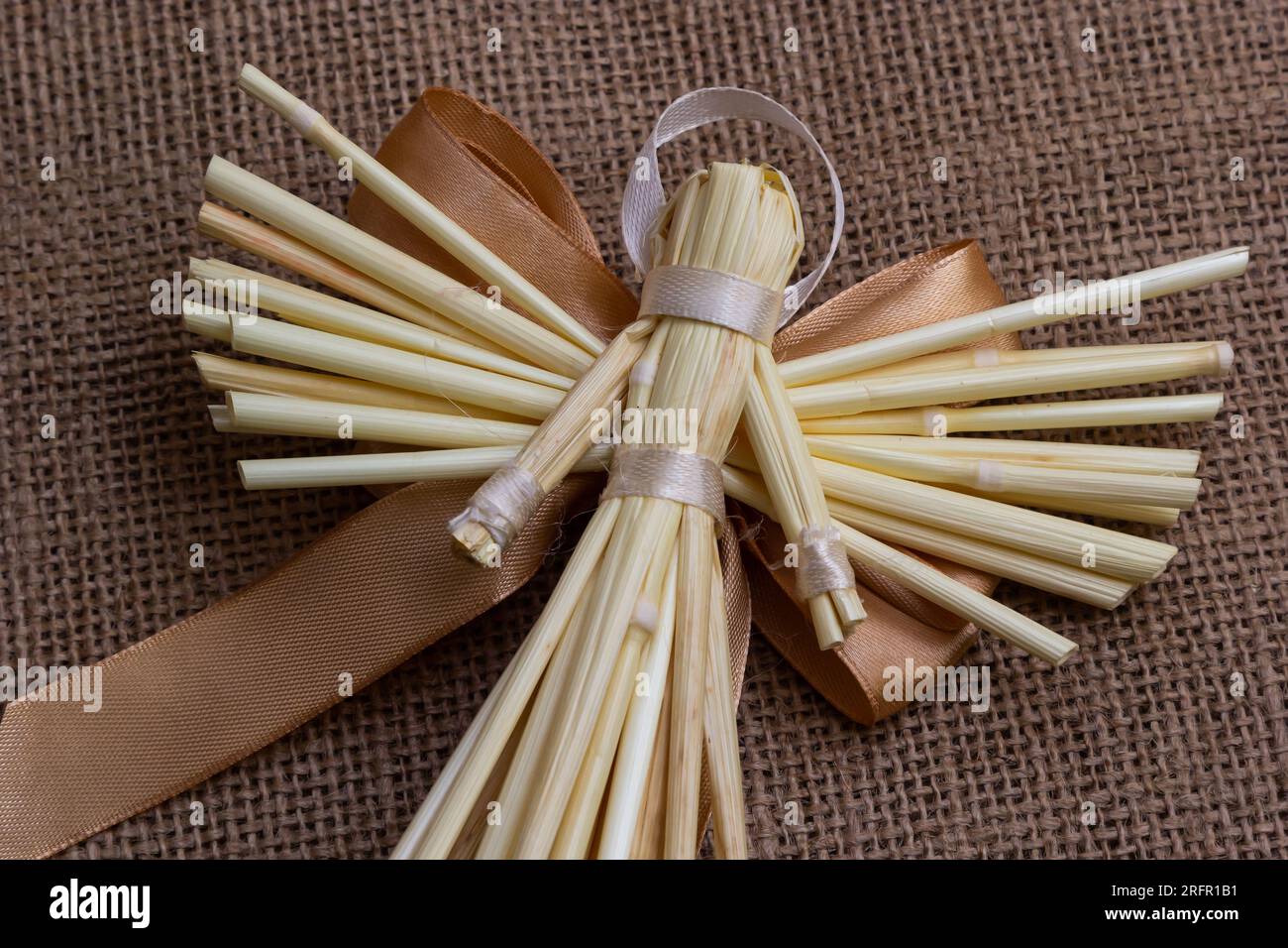 Handmade christmas decoration angel from straw, traditional souvenir ...