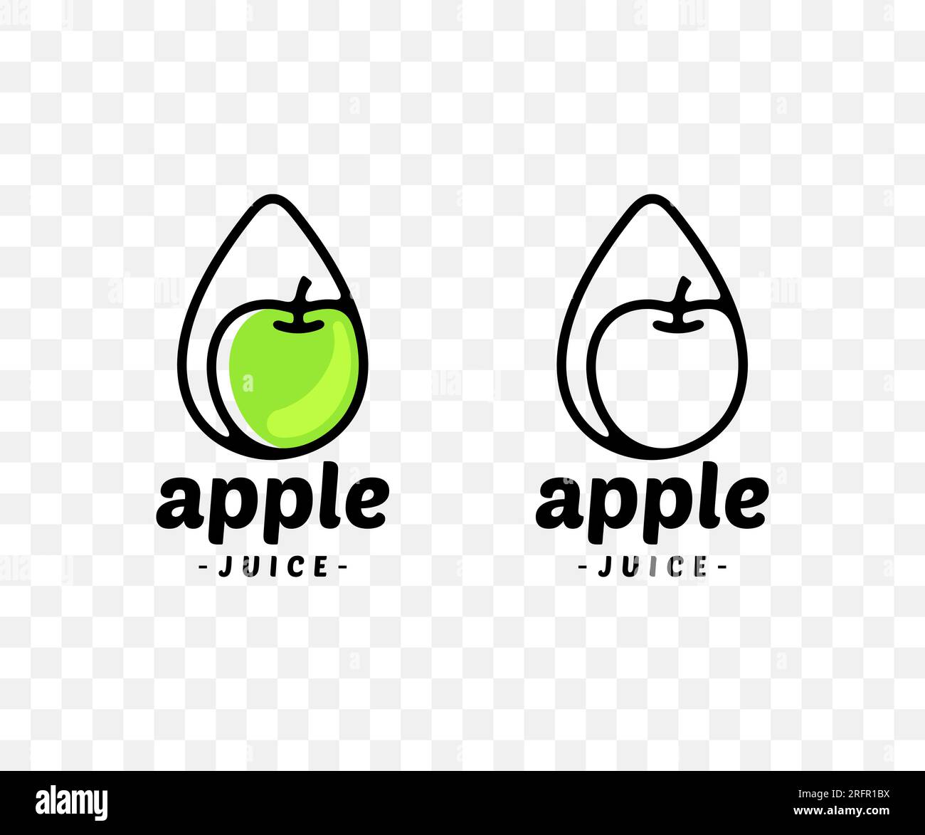 Apple, apple juice, apple in a drop, graphic design. Fruit, drink, food ...
