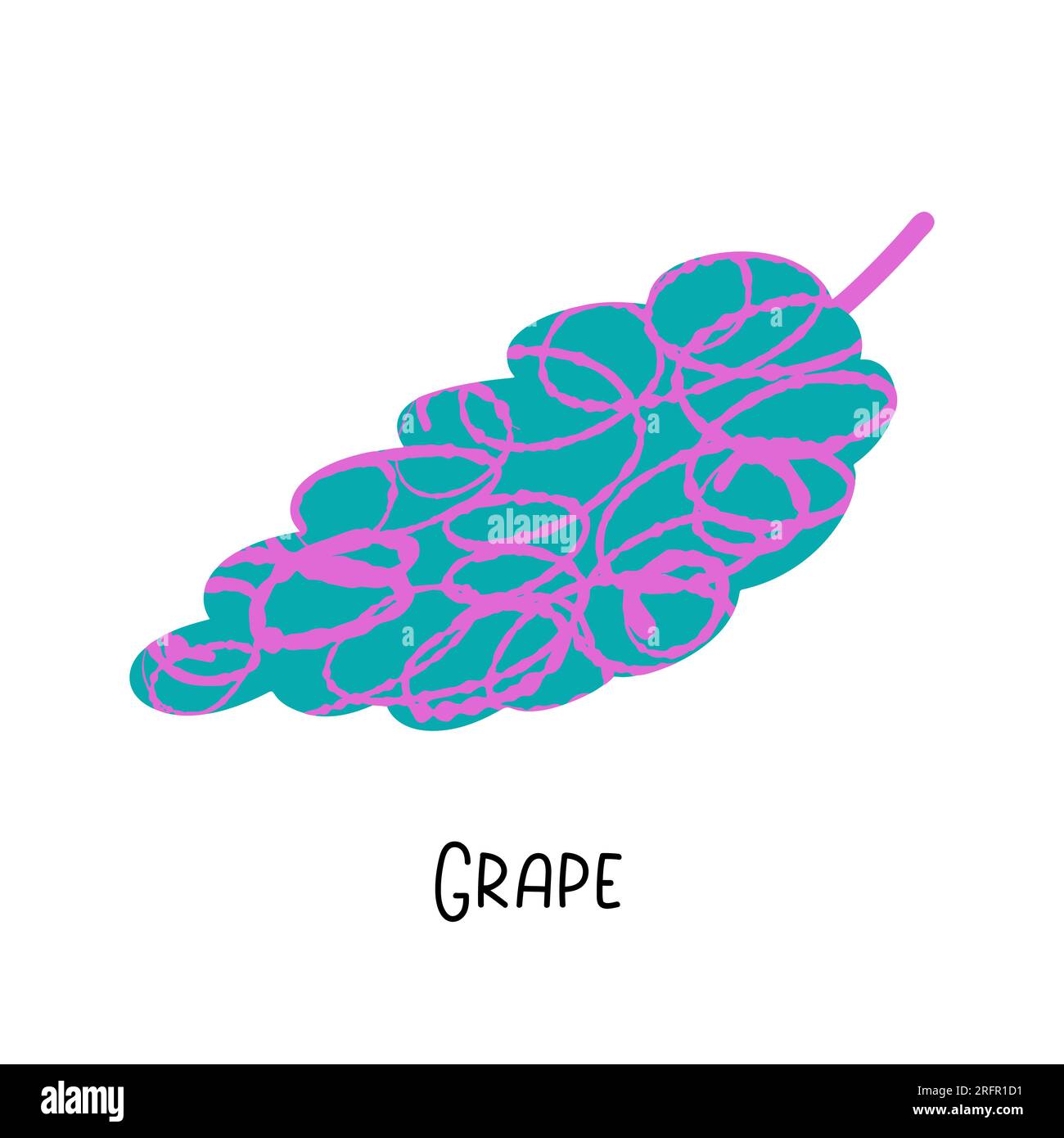 Grape illustration with texture isolated on white background Stock ...