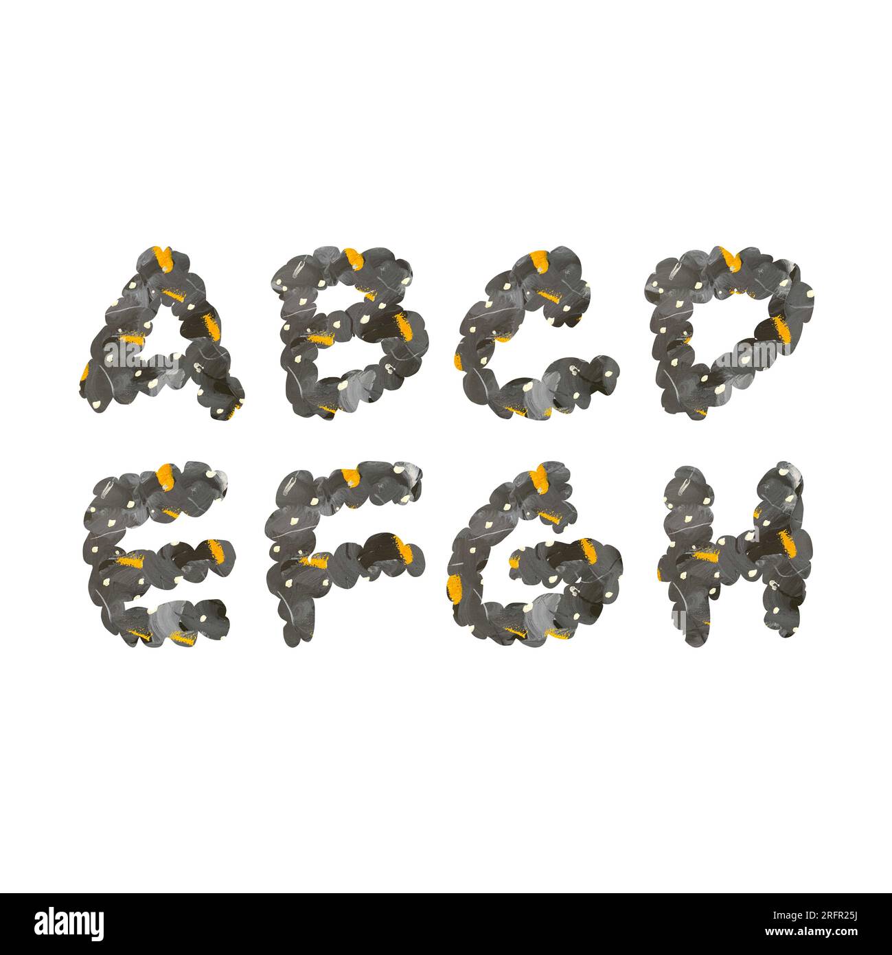 Alphabet letters textured from A to H Stock Photo - Alamy