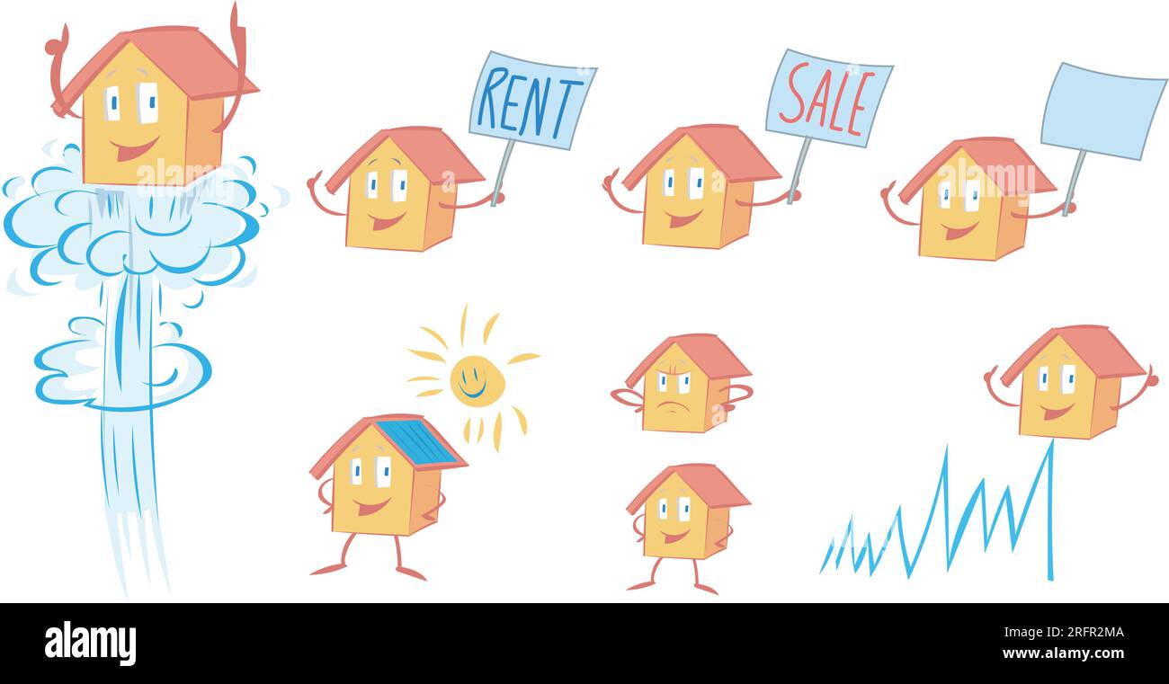 house cartoon mascot set. vector illustration Stock Vector Image & Art ...