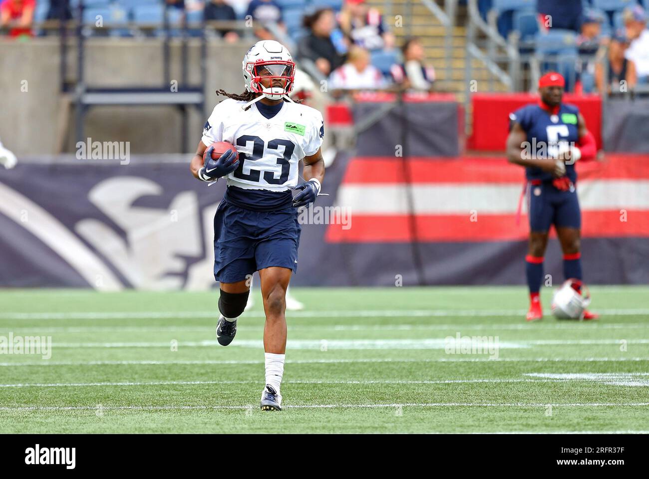 August 4, 2023; Foxborough, MA, USA; New England Patriots safety Kyle ...