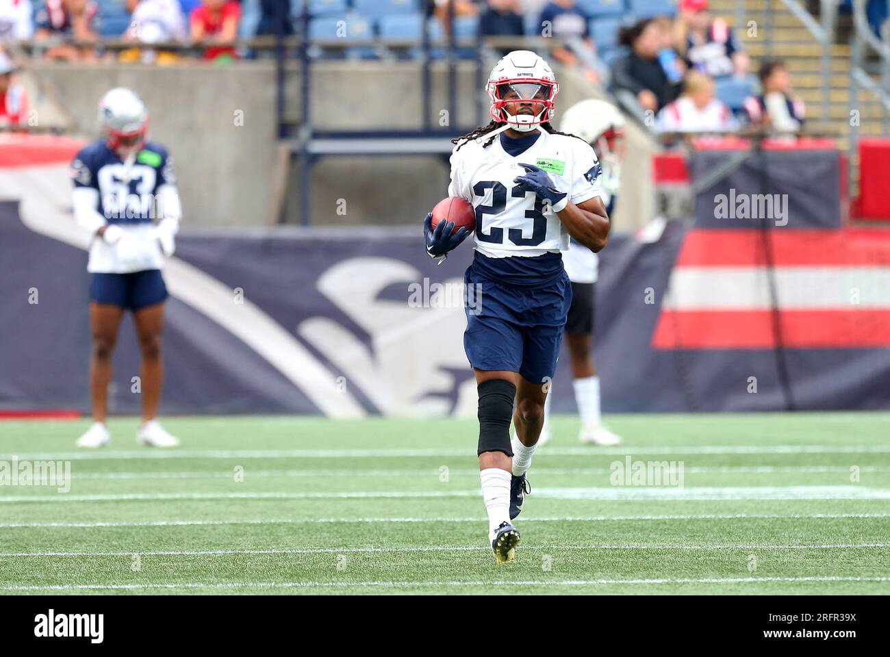 August 4, 2023; Foxborough, MA, USA; New England Patriots safety Kyle ...