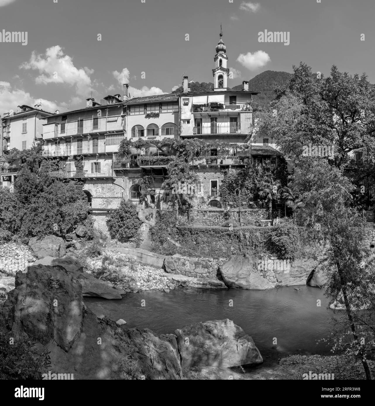 Chiavenna town over the Mera river Stock Photo - Alamy