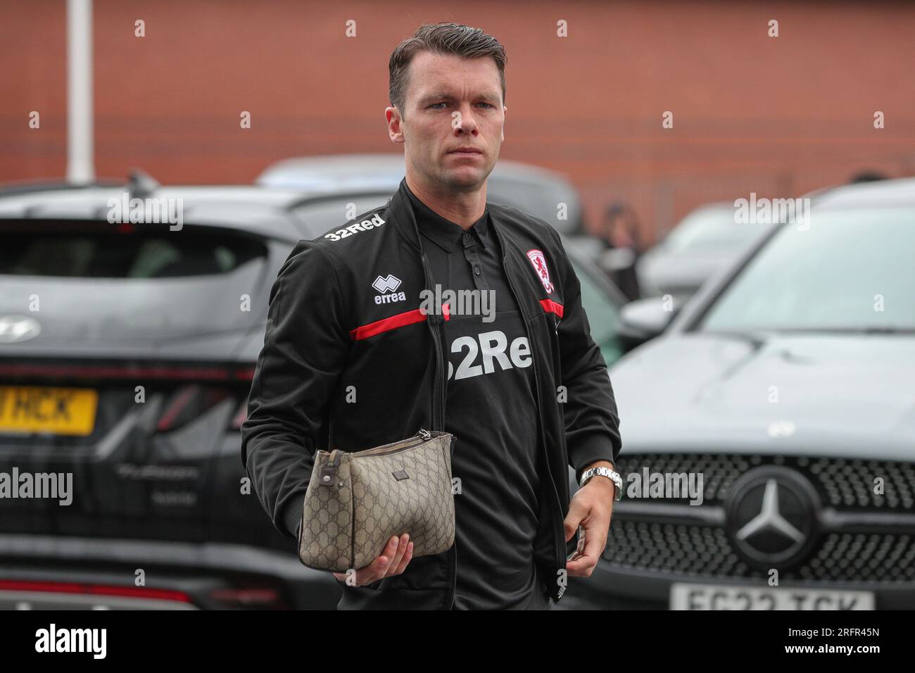 Jonathan Howson #16 of Middlesbrough arrives at The Riverside Stadium ...