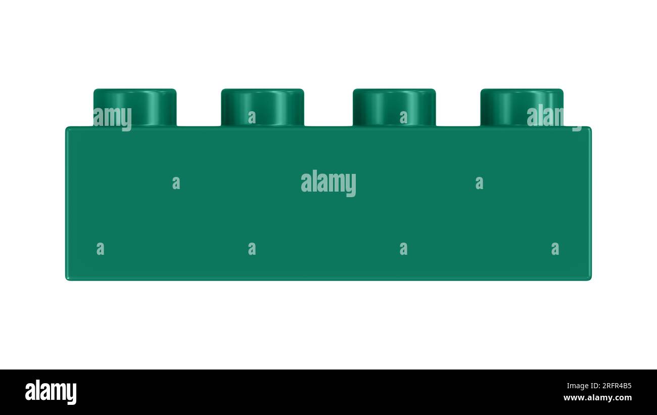 Bottle Green Lego Block Isolated on a White Background. Close Up View ...