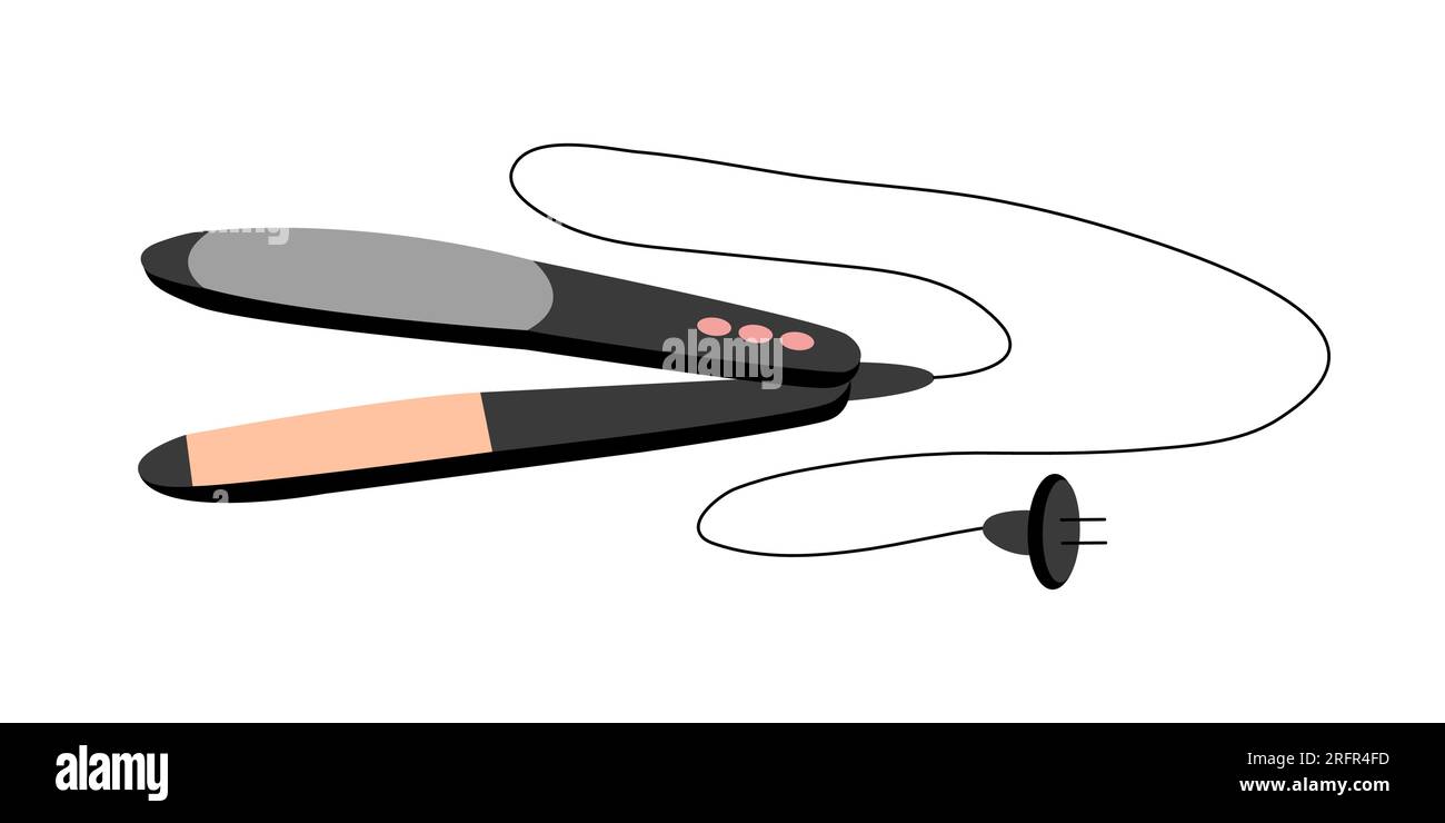 Hair flat iron appliance Stock Vector Images - Alamy