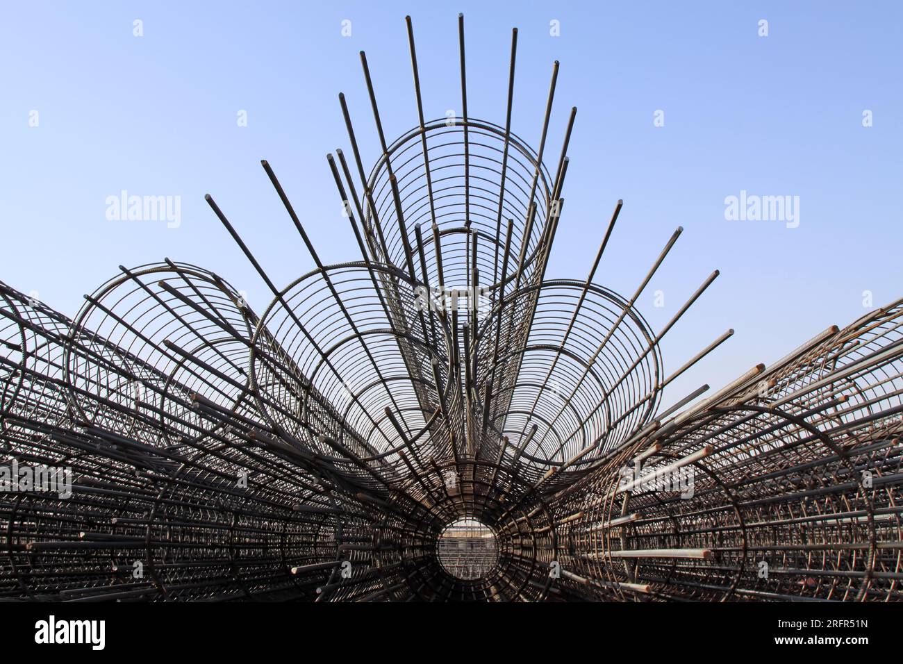 steel rebar component in a construction site, North China Stock Photo ...