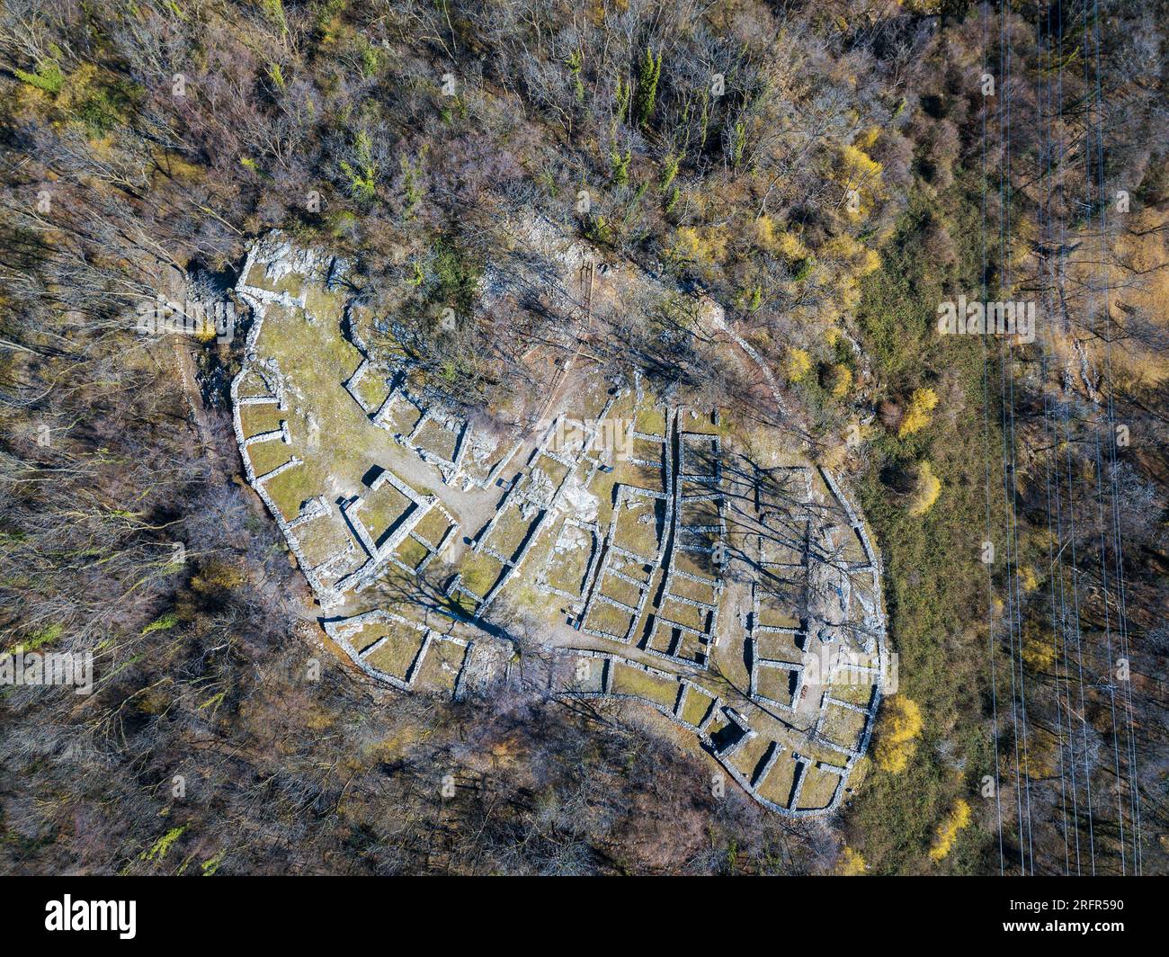 Aerial image of a mediaeval settlement ruin site (indwelled from the ...