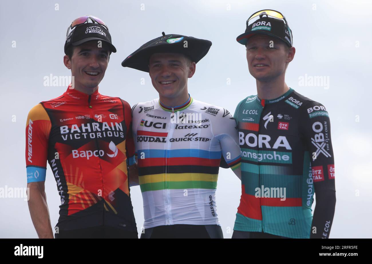 BILBAO Pello of Bahrain - Victorious , Remco Evenepoel of Soudal ...