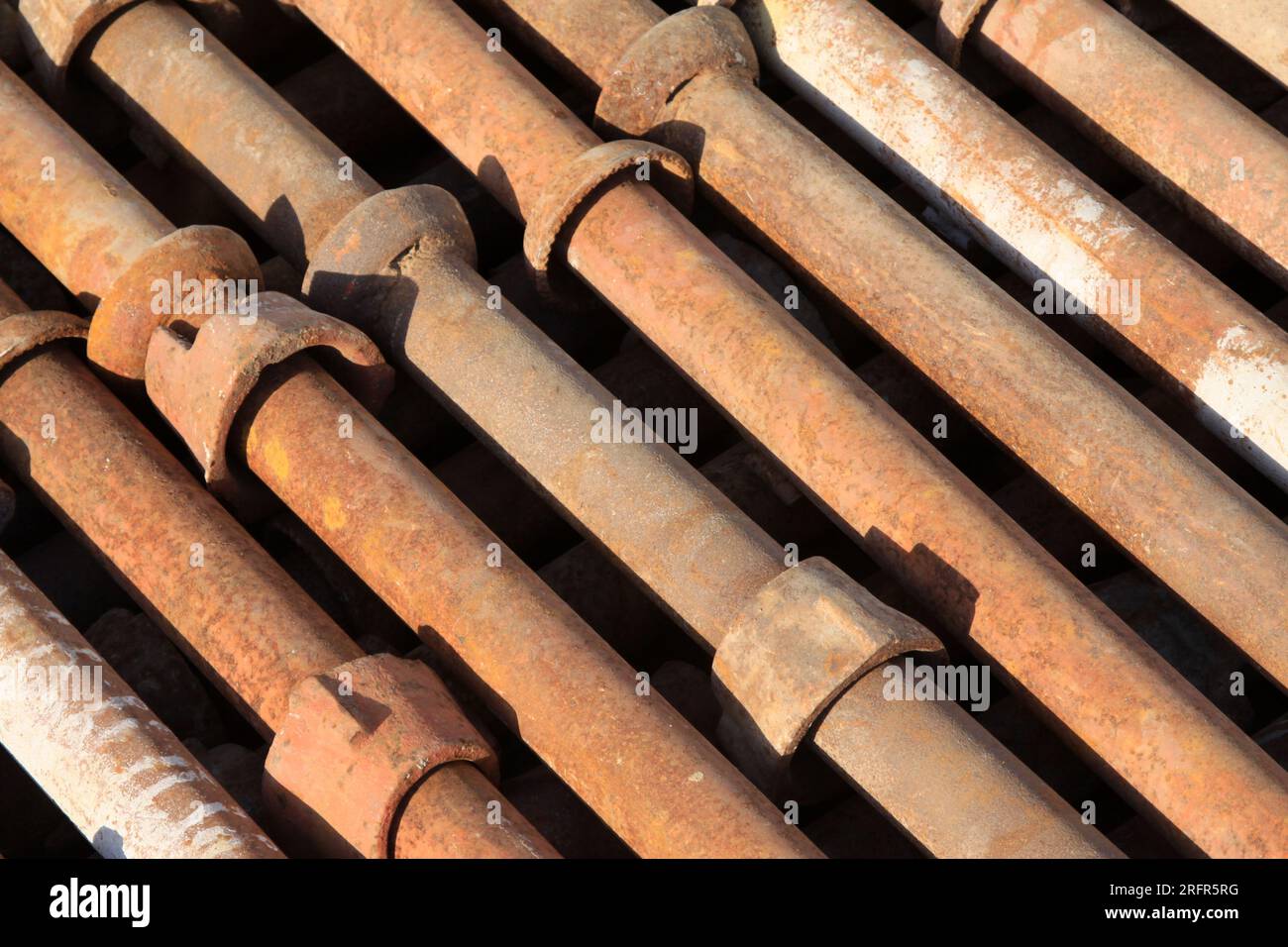 steel tube components in a construction site, North China Stock Photo ...
