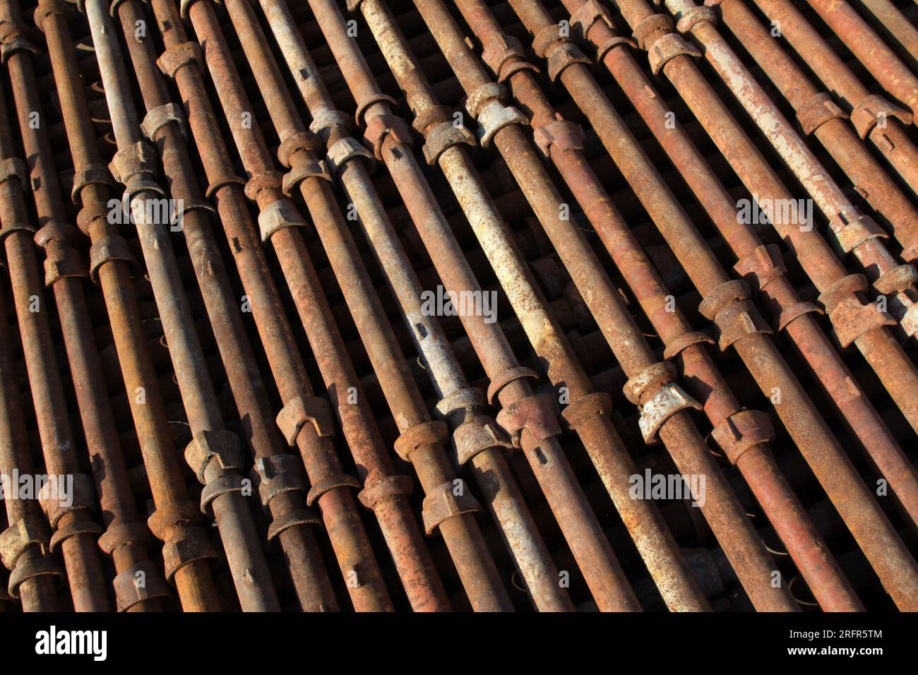 steel tube components in a construction site, North China Stock Photo ...