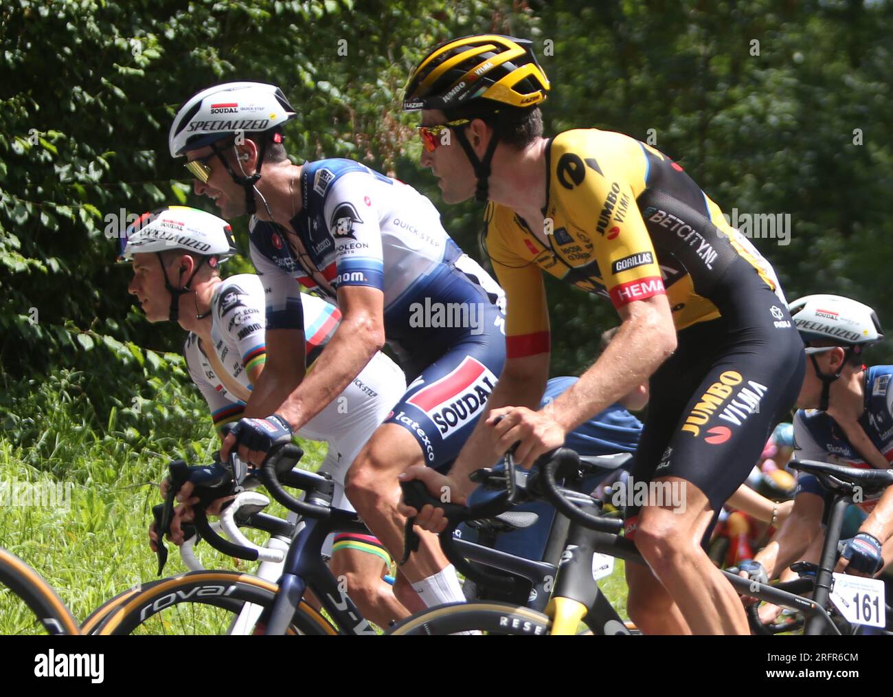 Remco Evenepoel of Soudal - Quick Step and BENOOT Tiesj of Jumbo-Visma ...