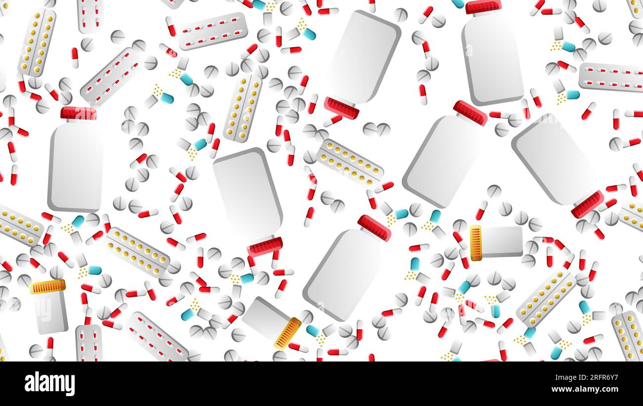 Endless seamless pattern of medical scientific medical objects icons ...
