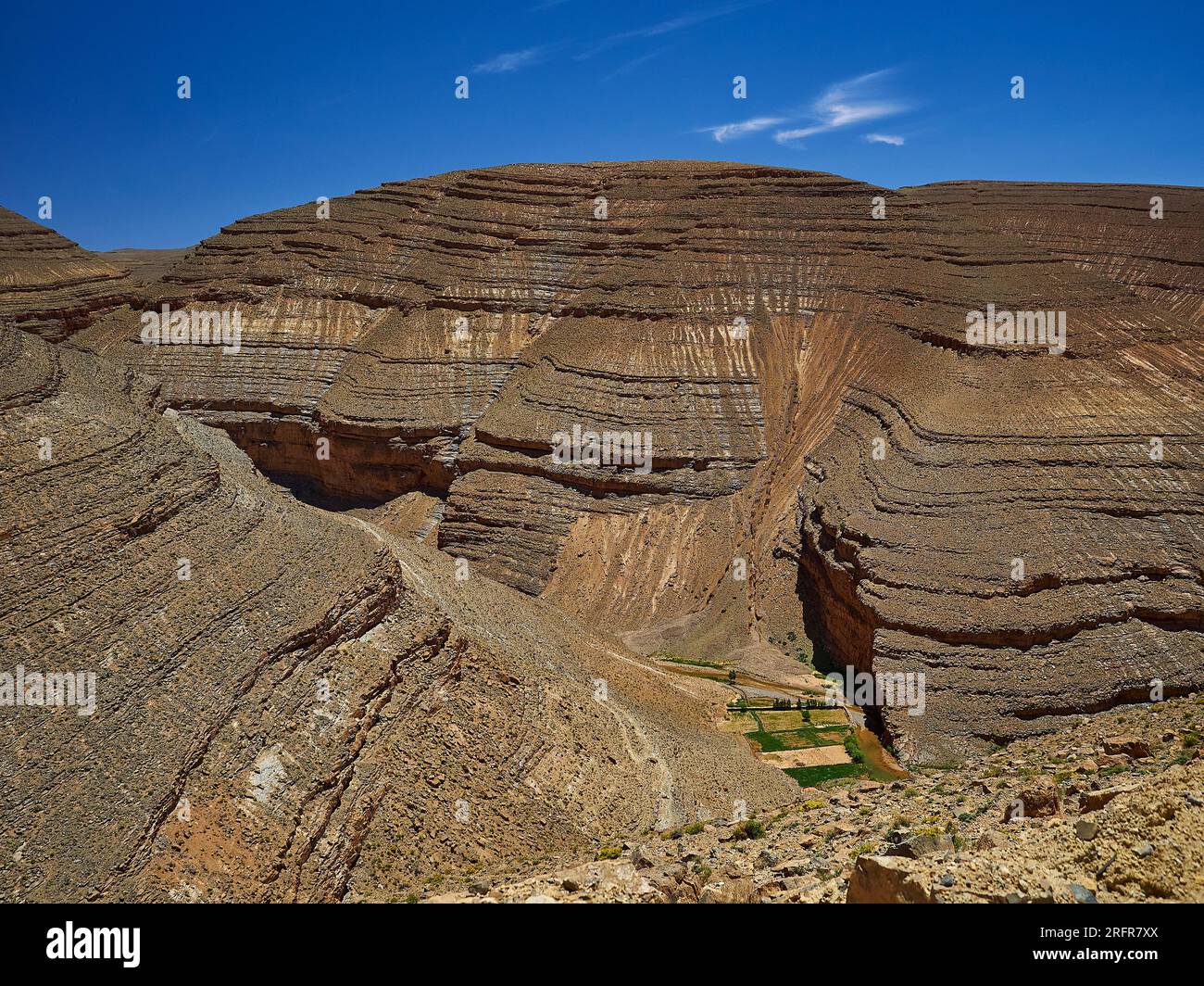 Dry and arid deserted region in a desert landscape in the mountains of ...