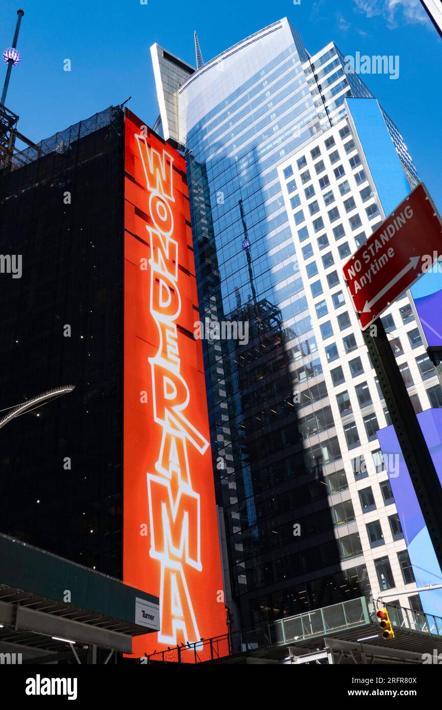 Large electronic billboard advertises for Wonderama in Times Square ...