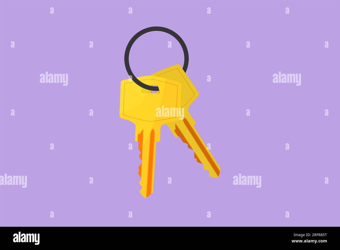 Character flat drawing stylized bunch of keys icon. House apartment ...