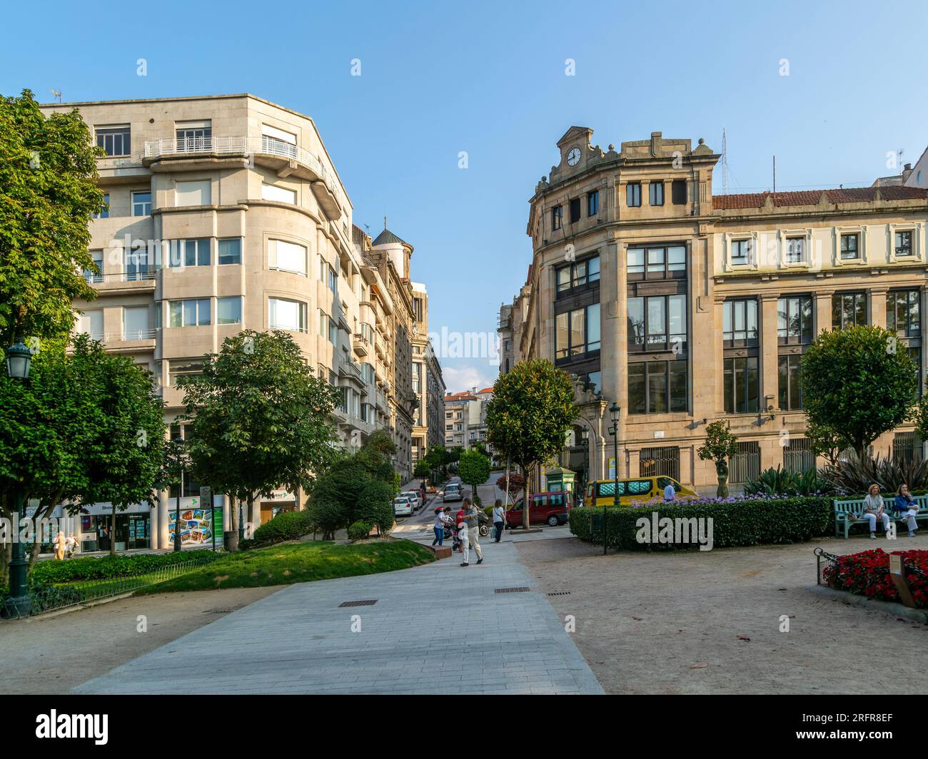 Nineteenth century buildings on Praza de Compostela, Ensanche area ...