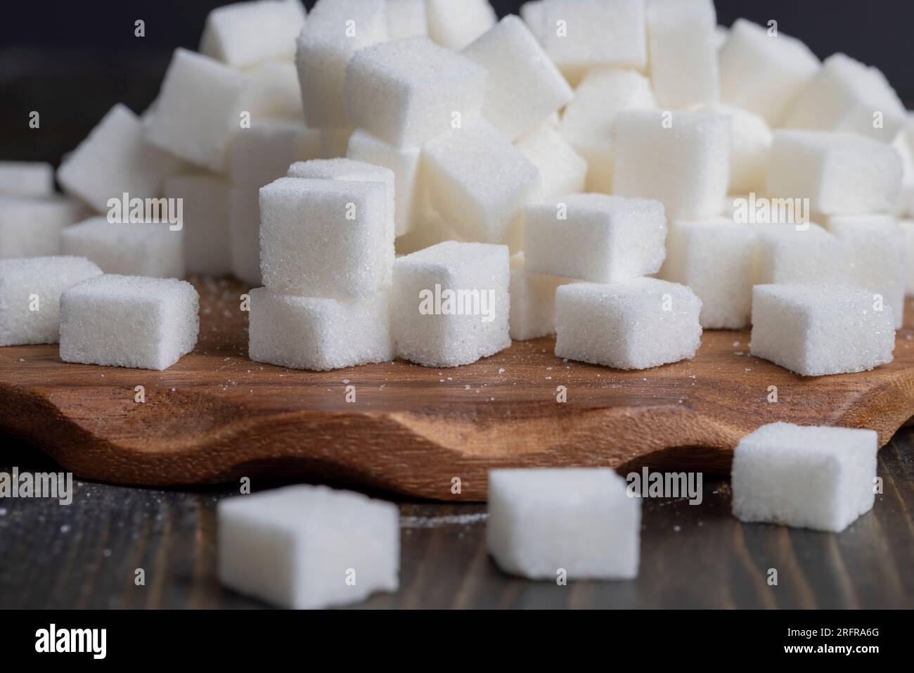 Refined white beet sugar, cubes of white sweet sugar from sugar beet ...