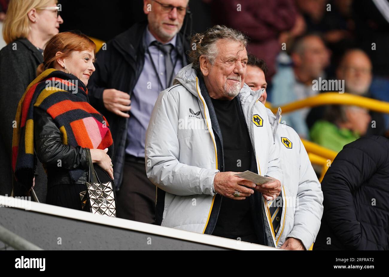 Wolverhampton Wanderers vice president Robert Plant (right) in the ...