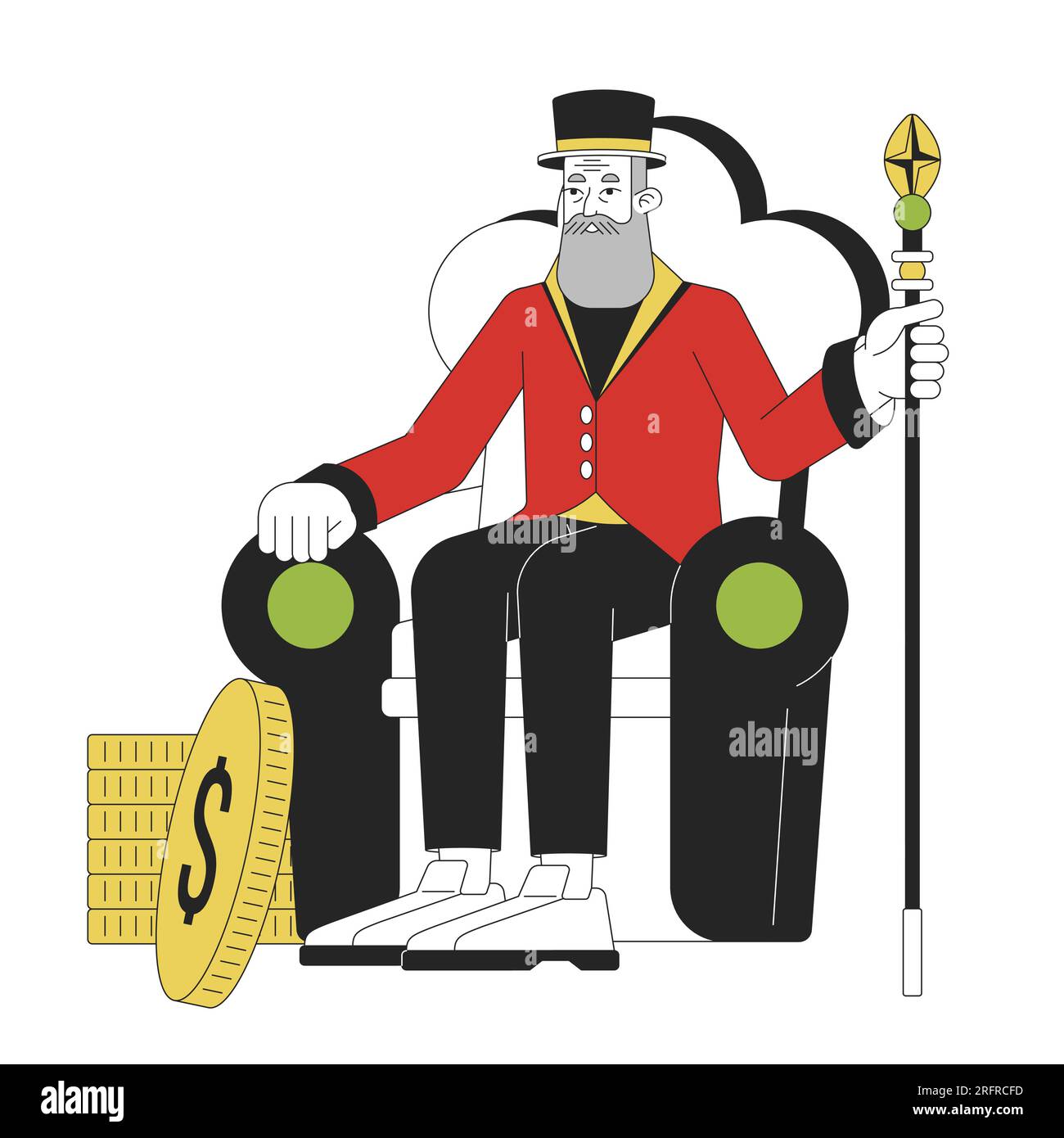 Man Sitting On Throne Clipart