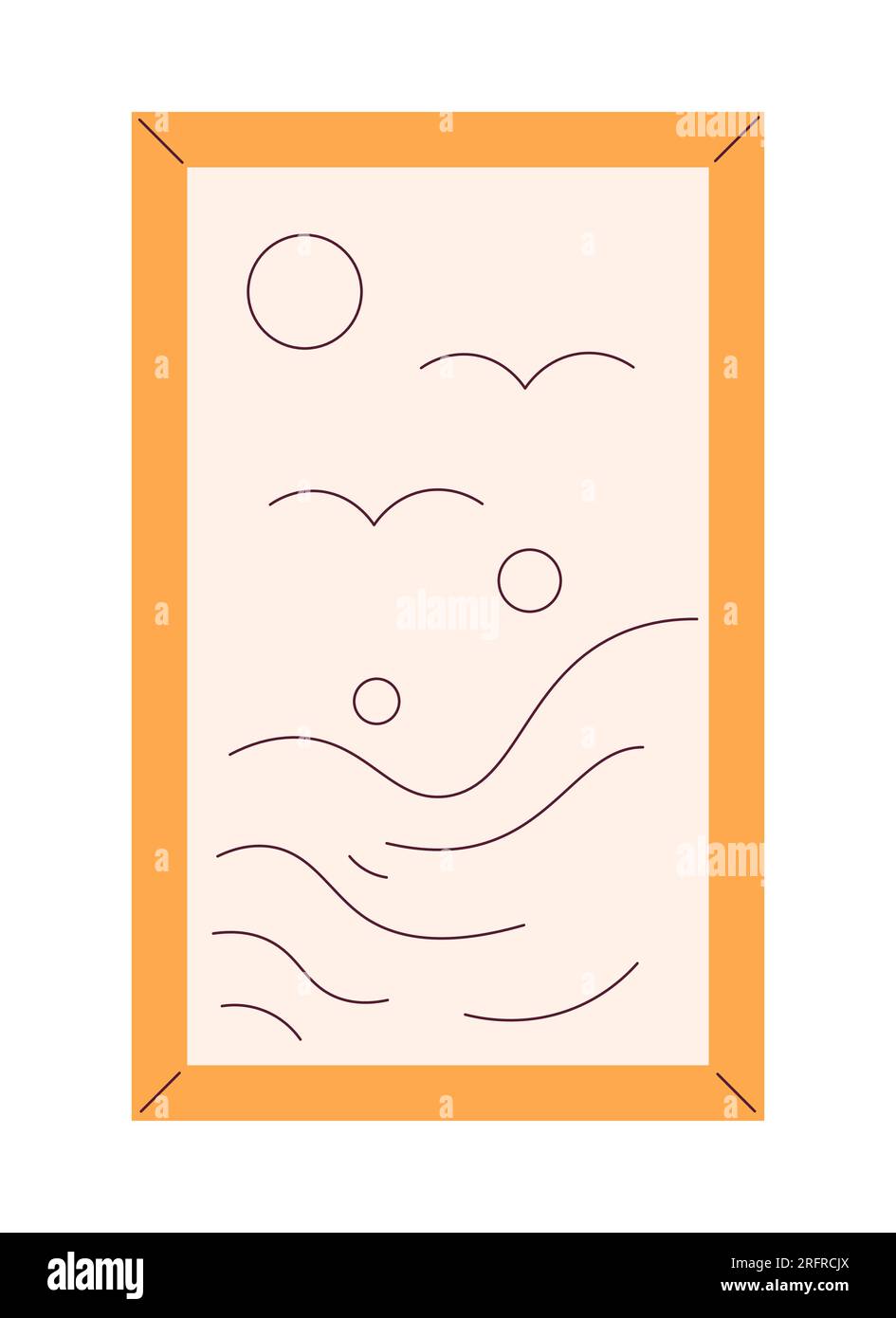 Rectangular picture in frame semi flat colour vector object Stock ...