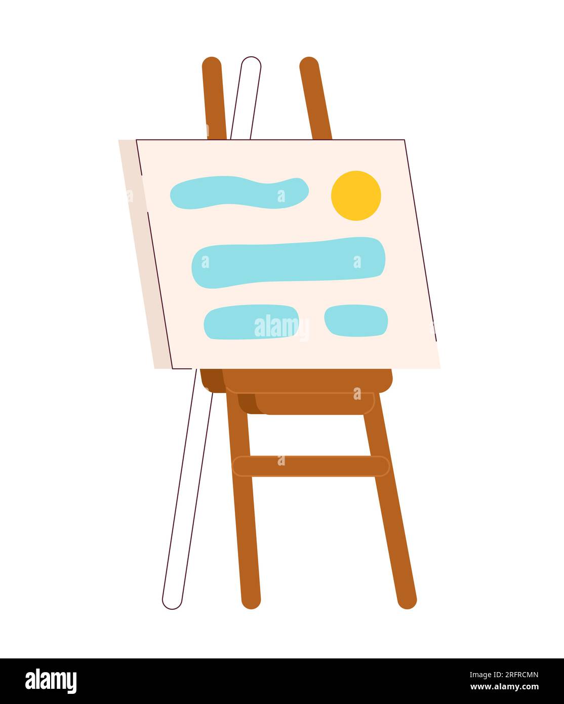 Picture on easel semi flat colour vector object Stock Vector Image ...