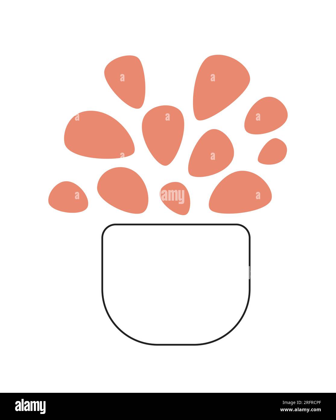 Small leaves decorative house plant monochrome flat vector object Stock ...