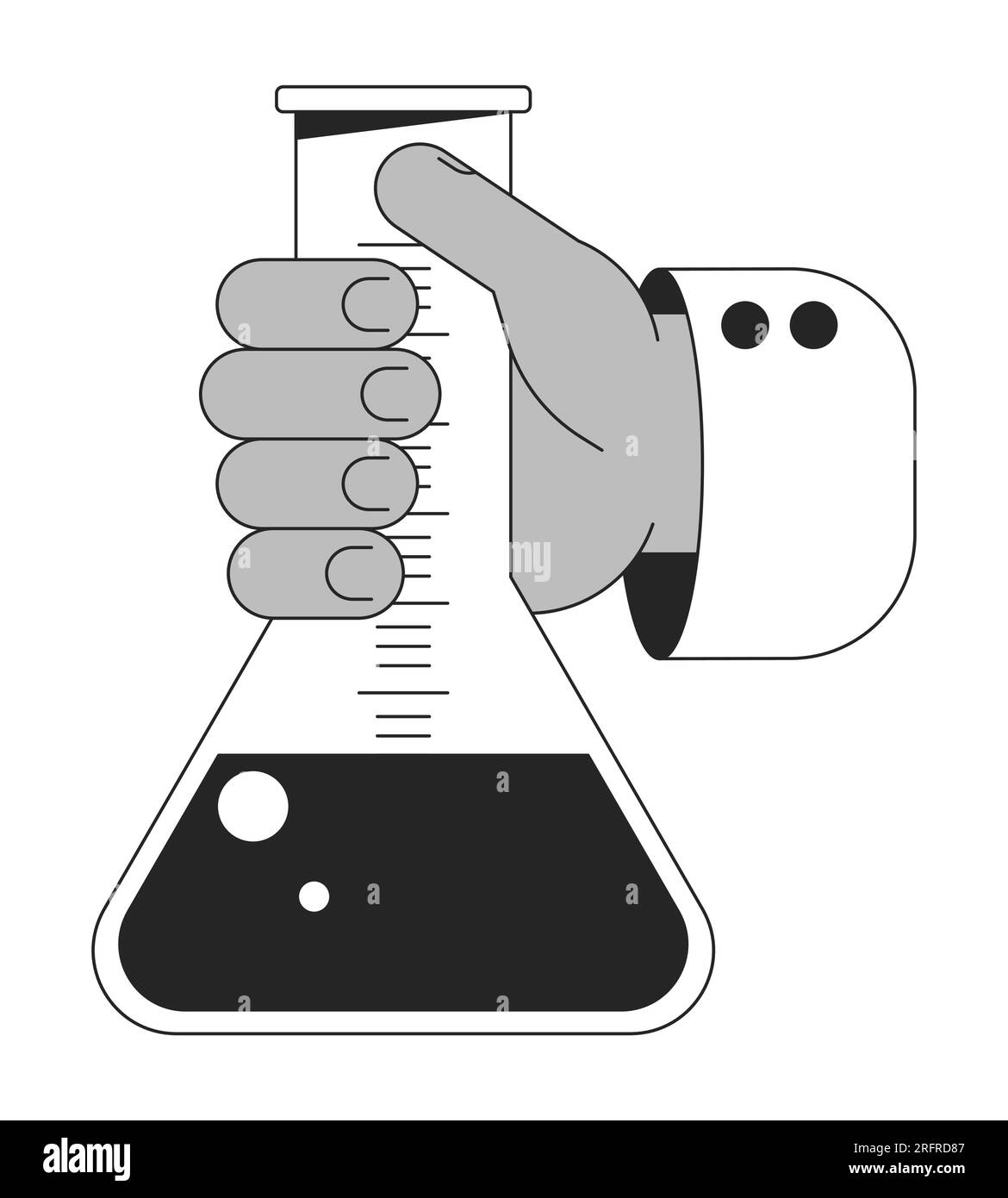 Hand Holding Measurement Flask Flat Monochrome Isolated Vector Object Stock Vector Image And Art