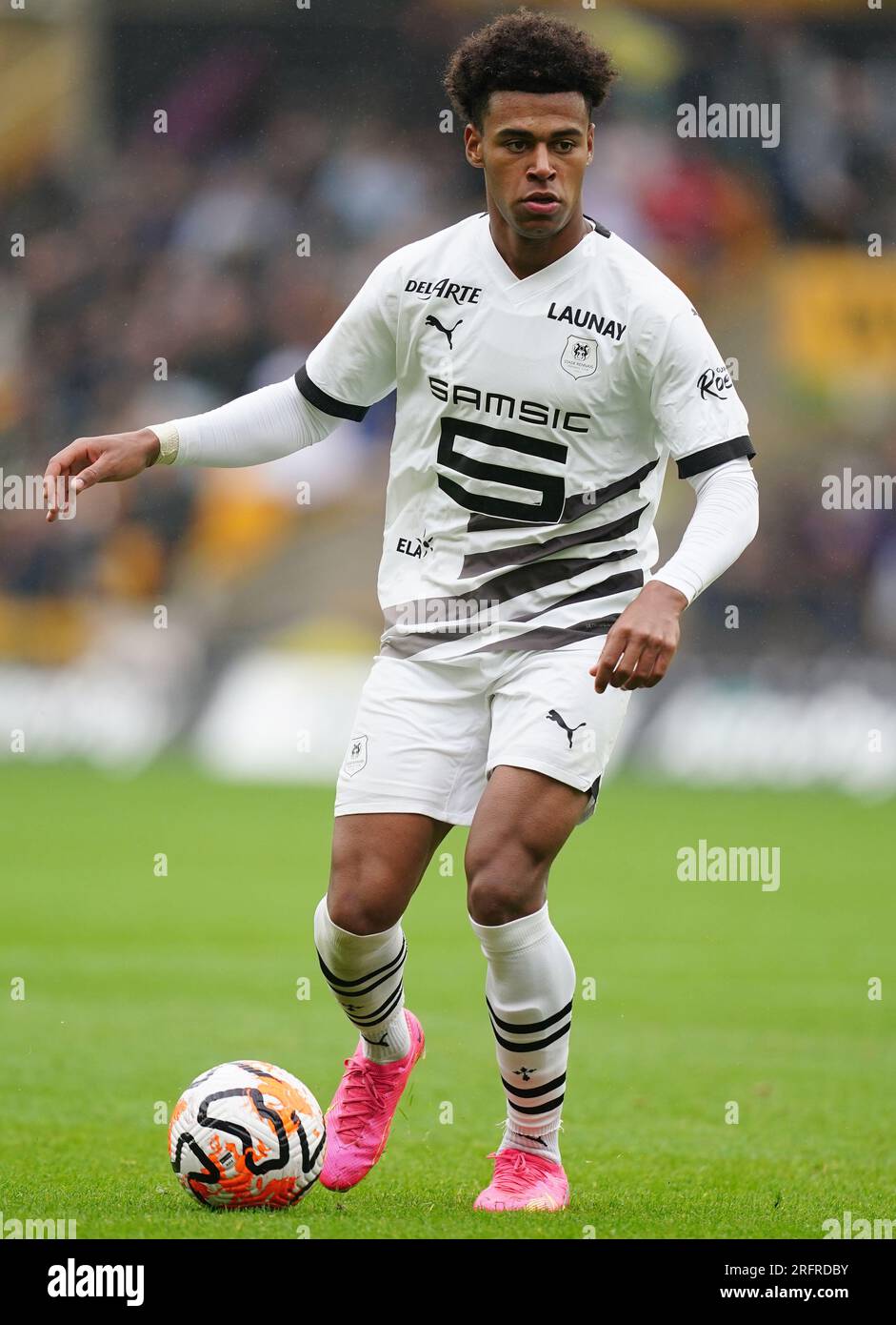 Stade Rennais' Desire Doue in action during the pre-season friendly ...