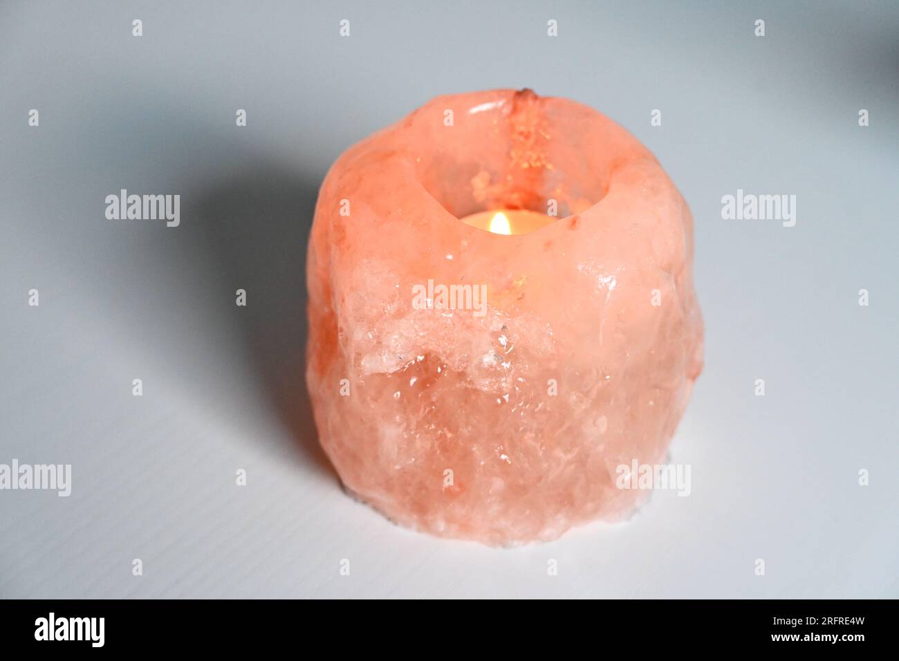 Himalayan Salt Candle Stock Photo - Alamy