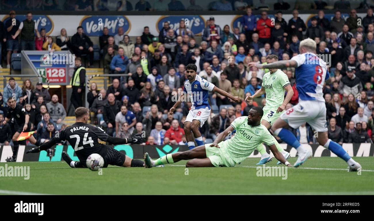 Blackburn Rovers Dilan Markanday scores their side's first goal of the ...
